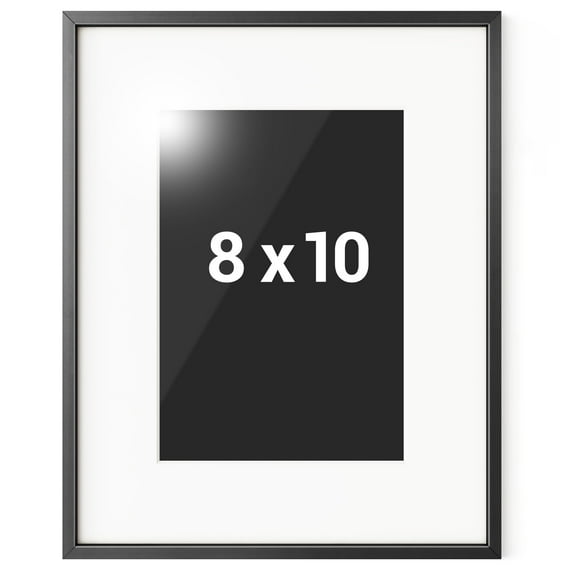 8x10 Frame Black, Metal Photo Frame with Removable 5x7 Mat, Wall ...