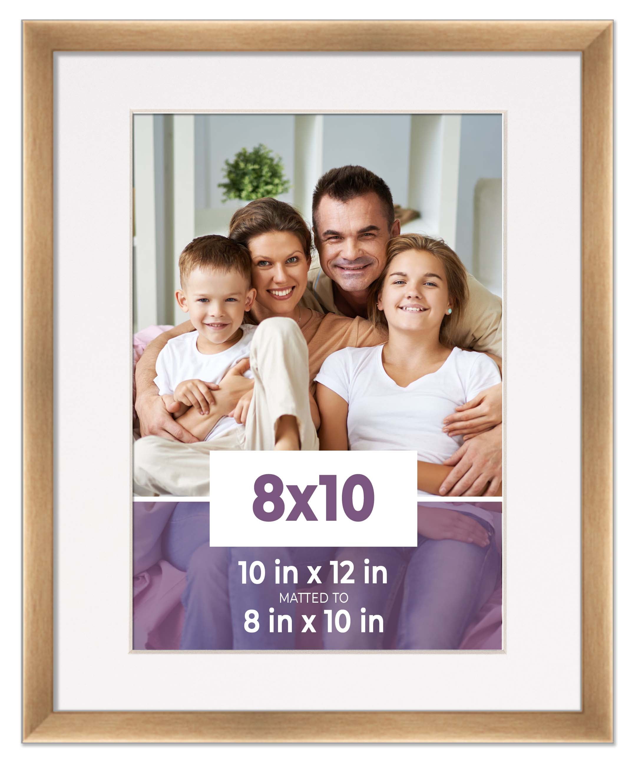 8x10 Frame Bronze With White Picture Mat For 8x10 Photo - Bronze 10x12 ...