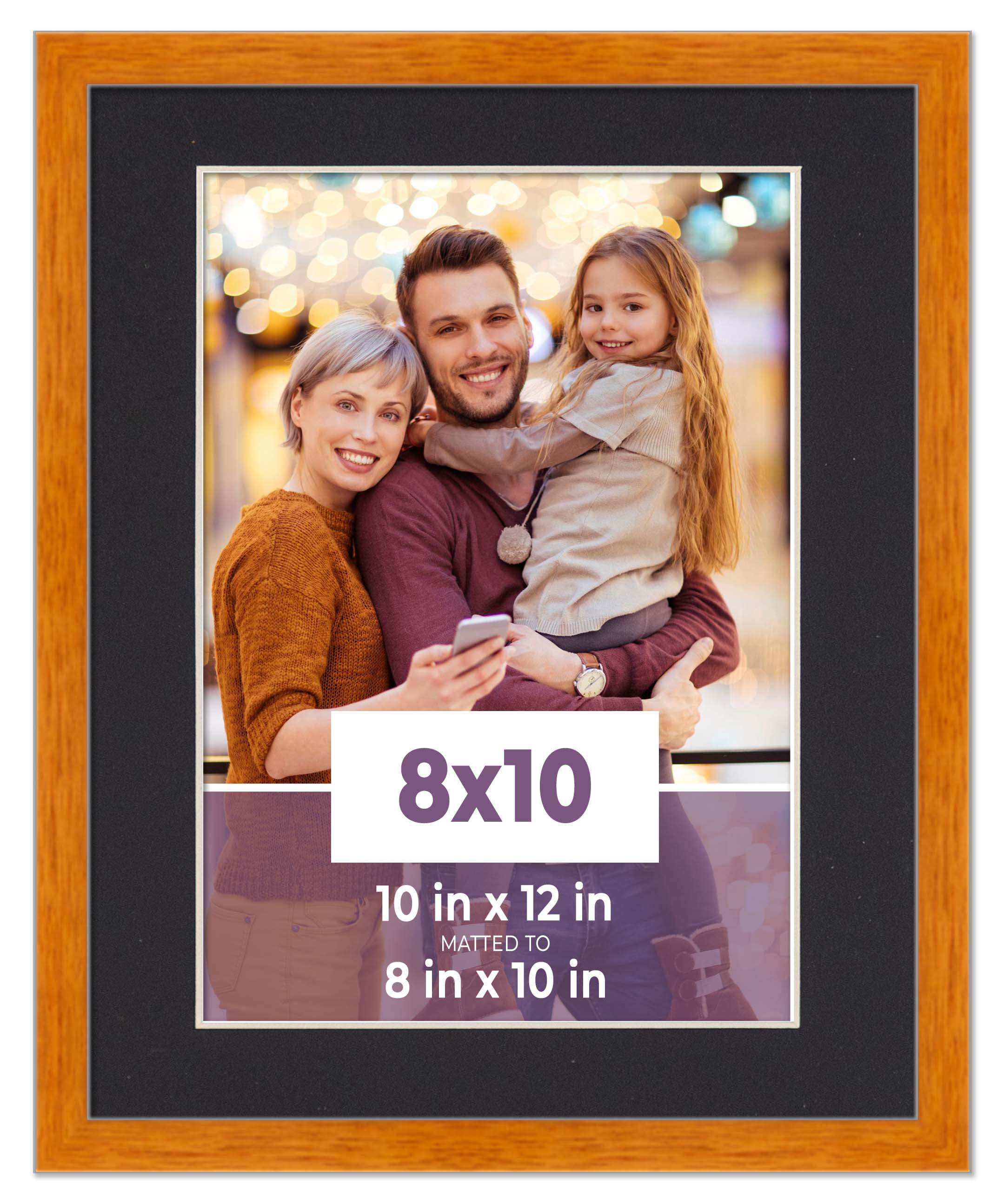 8x10 Frame Honey Pecan With Black Picture Mat For 8x10 Photo - Honey ...