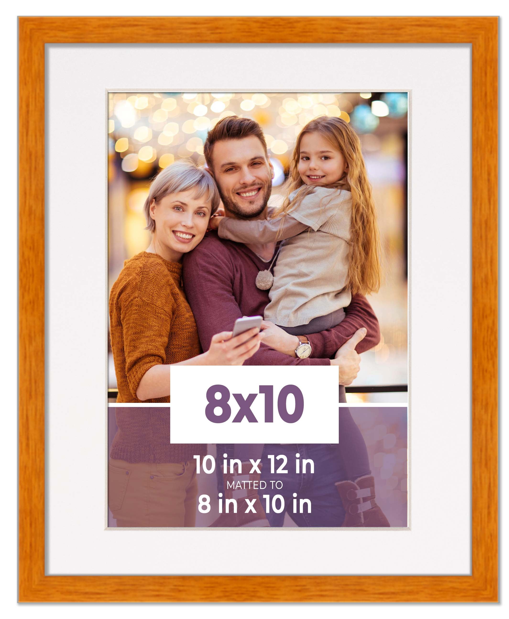 8x10 Frame Honey Pecan With White Picture Mat For 8x10 Photo - Honey ...