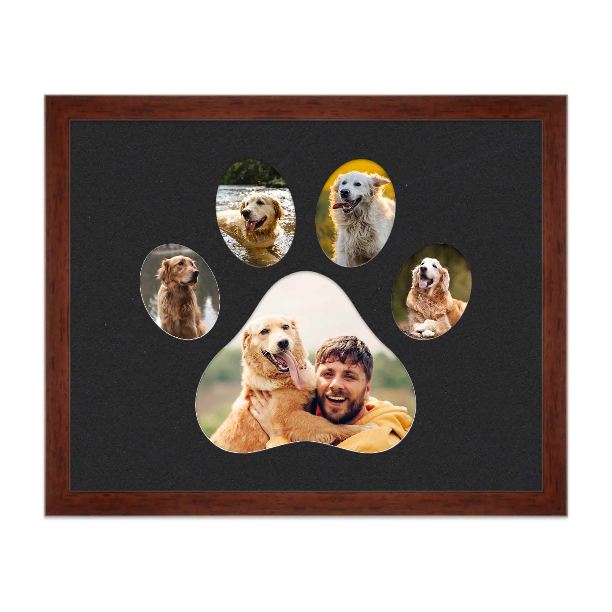 8x10 Frame - Paw Print Acid-Free Black Photo Mat - Pet Memorial Gifts ...