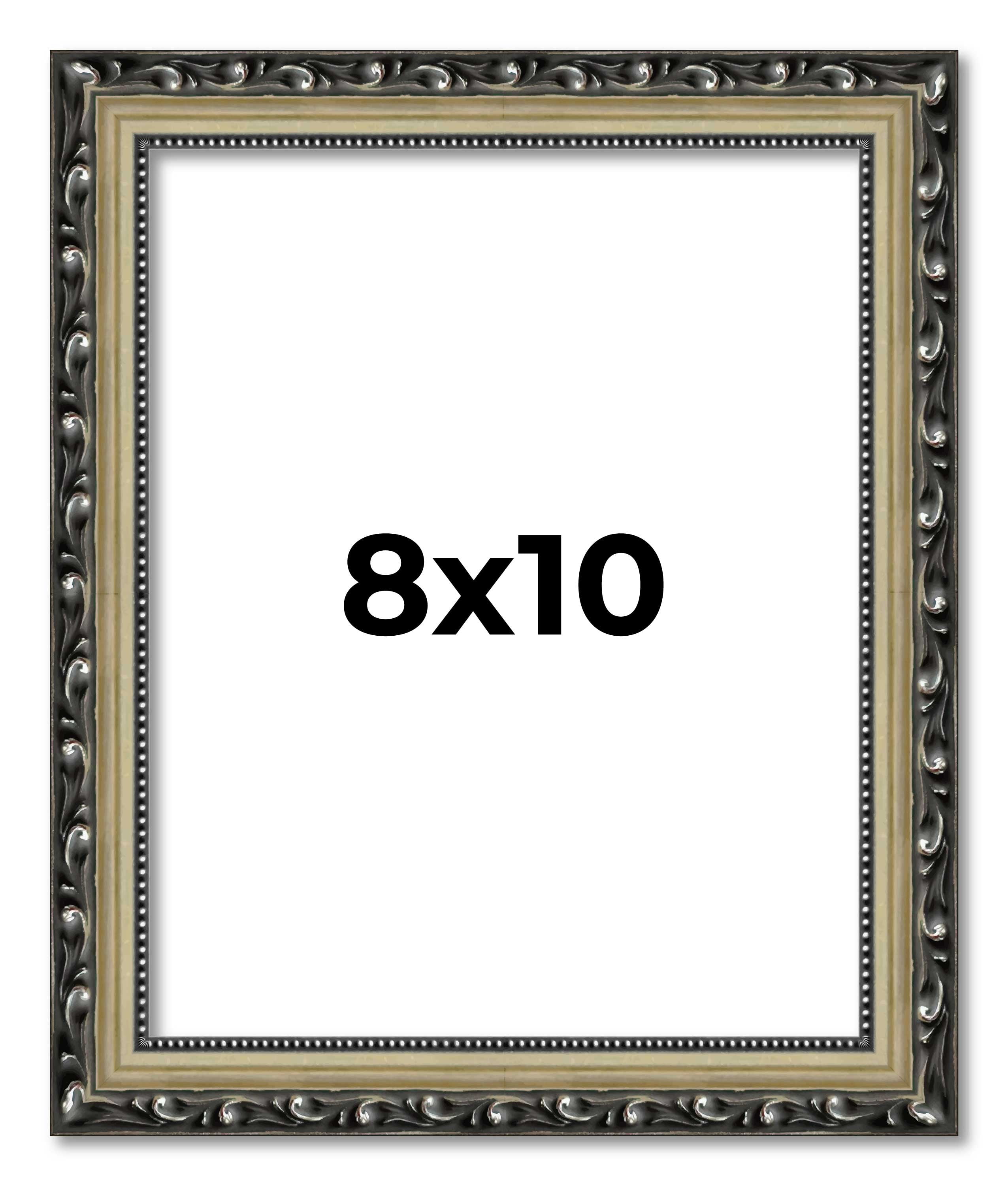 8x10 Frame Silver Solid Wood Picture Frame Width 1.125 Inches ...
