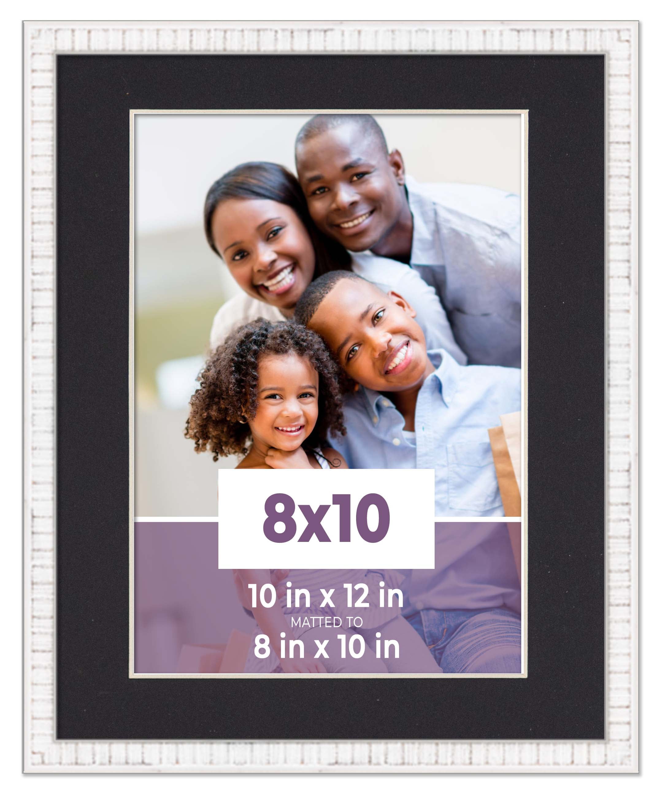 8x10 Frame White With Black Picture Mat For 8x10 Photo - White 10x12 ...