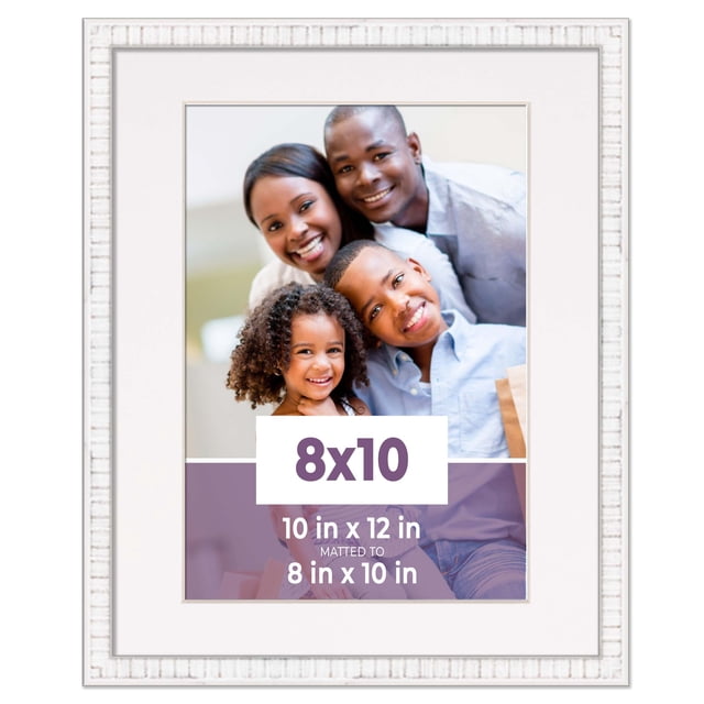 8x10 Frame White With White Picture Mat For 8x10 Photo - White 10x12 ...