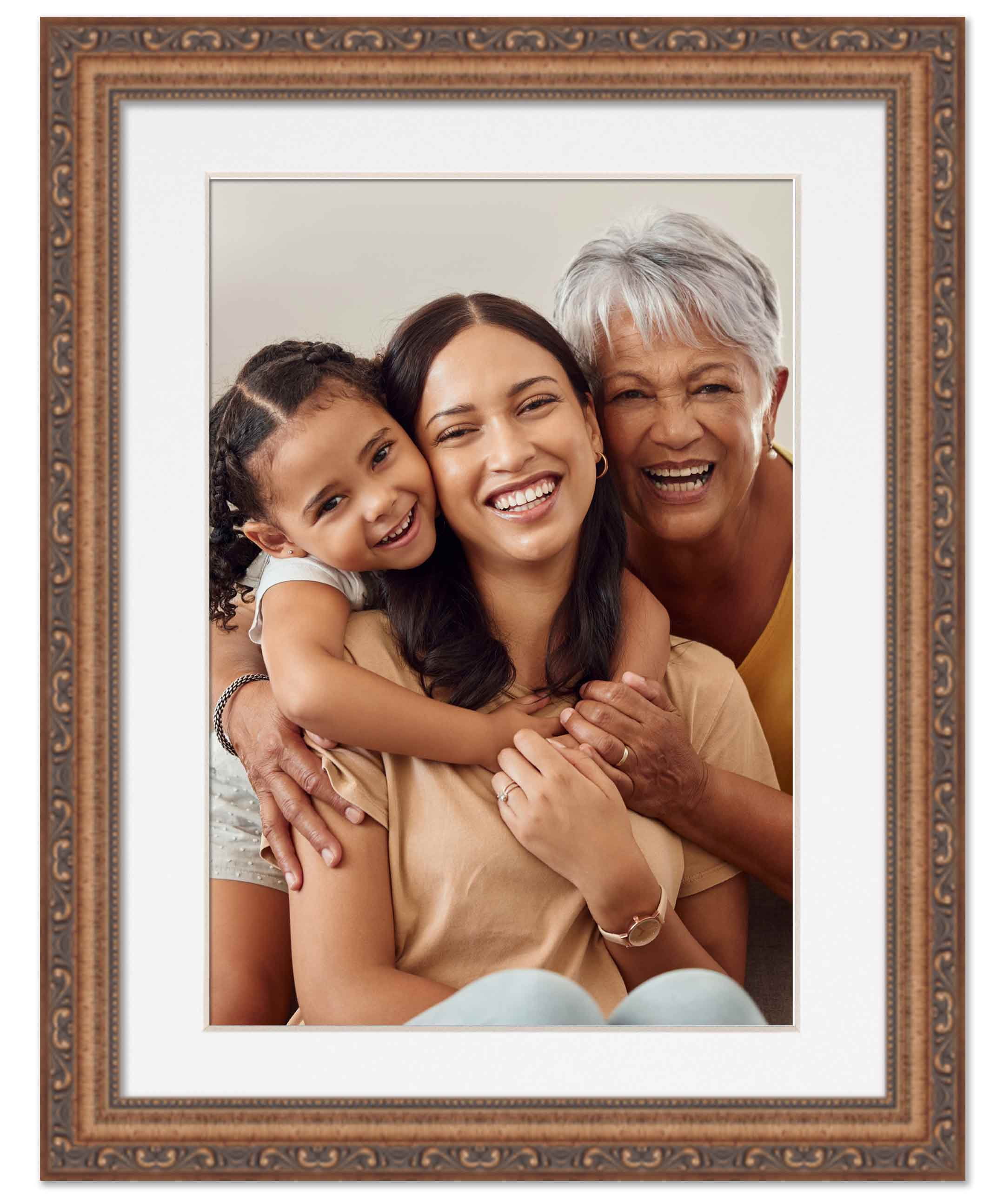 8x10 Frame with Mat - Antique Gold 10x12 Frame Wood Made to Display ...