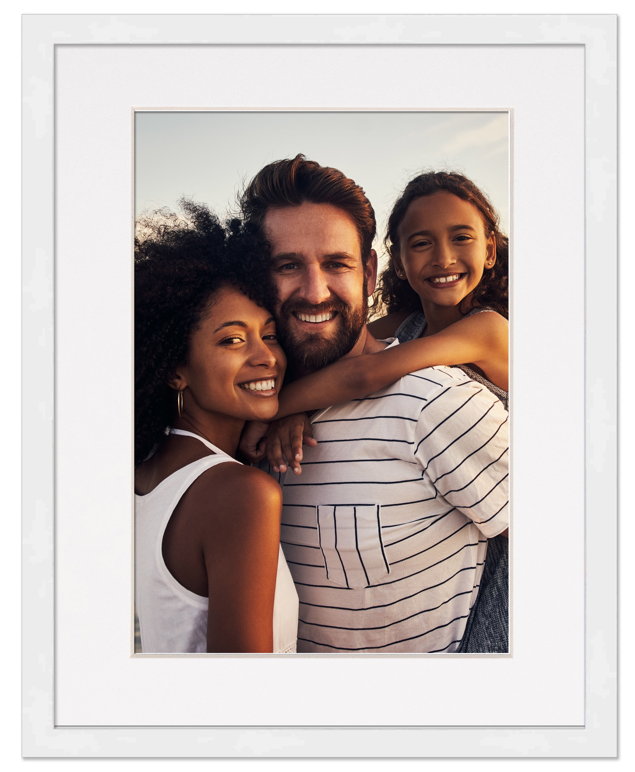 8x10 Frame with Mat - White 10x12 Frame Wood Made to Display Print or Poster Measuring 8 x 10 ...