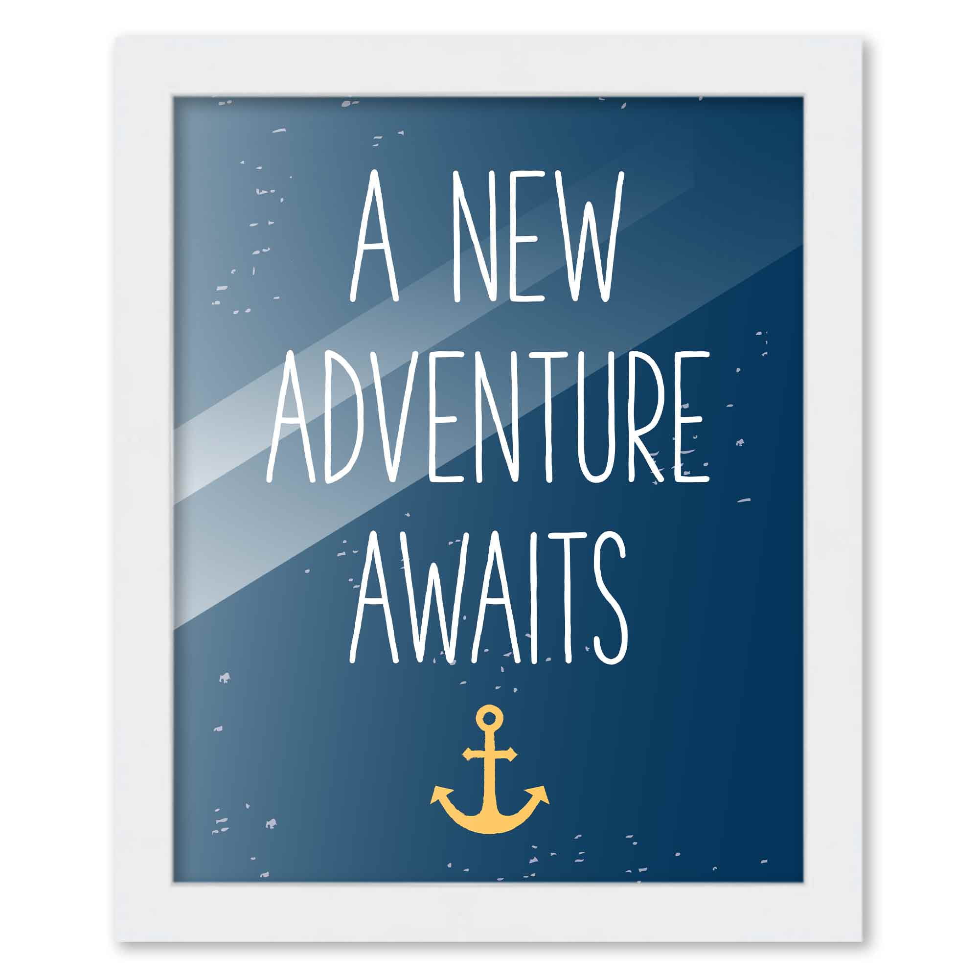 8x10 Framed Nursery Wall Adventure Boy New Adventure Awaits Poster in ...