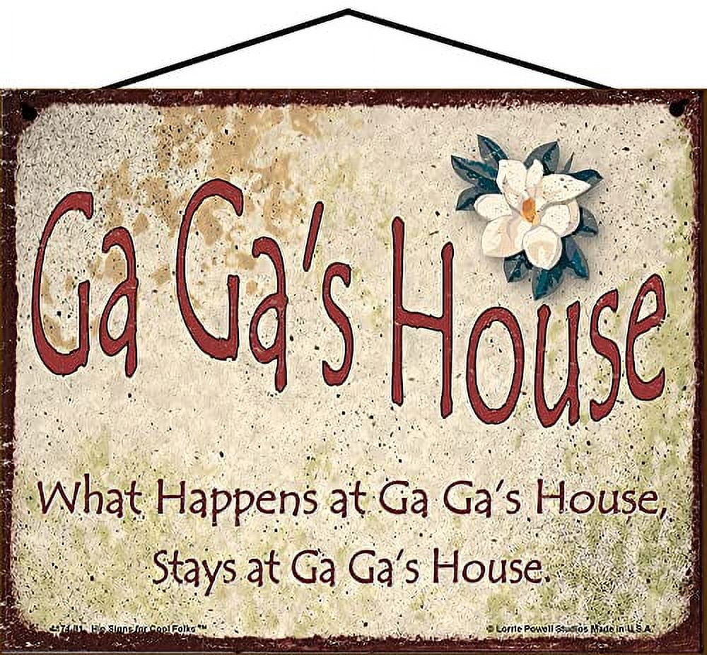 8x10 Ga Ga's House Sign with Magnolia Flower What Happens at Ga Ga's ...