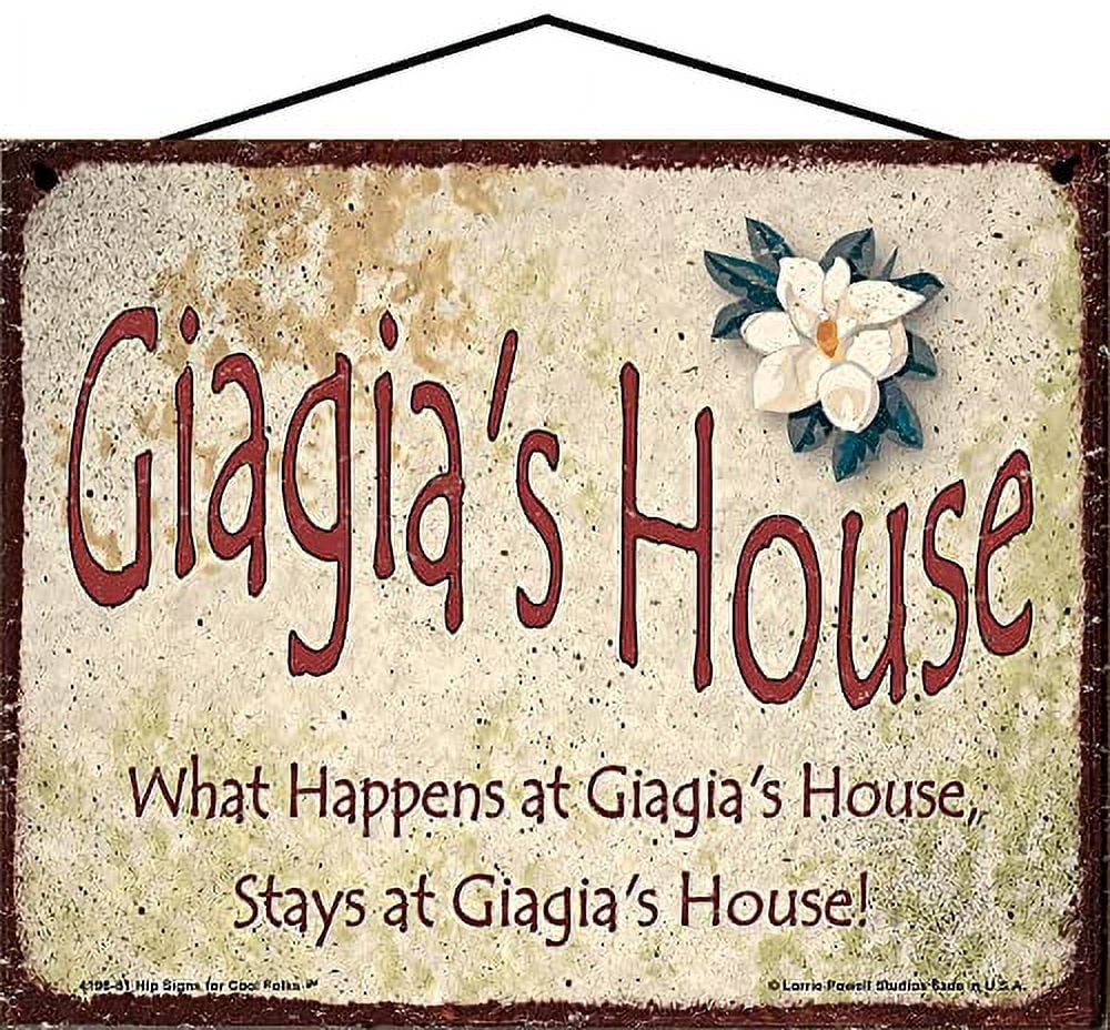 8x10 Giagia's House Sign with Magnolia Flower What Happens at Giagia's ...