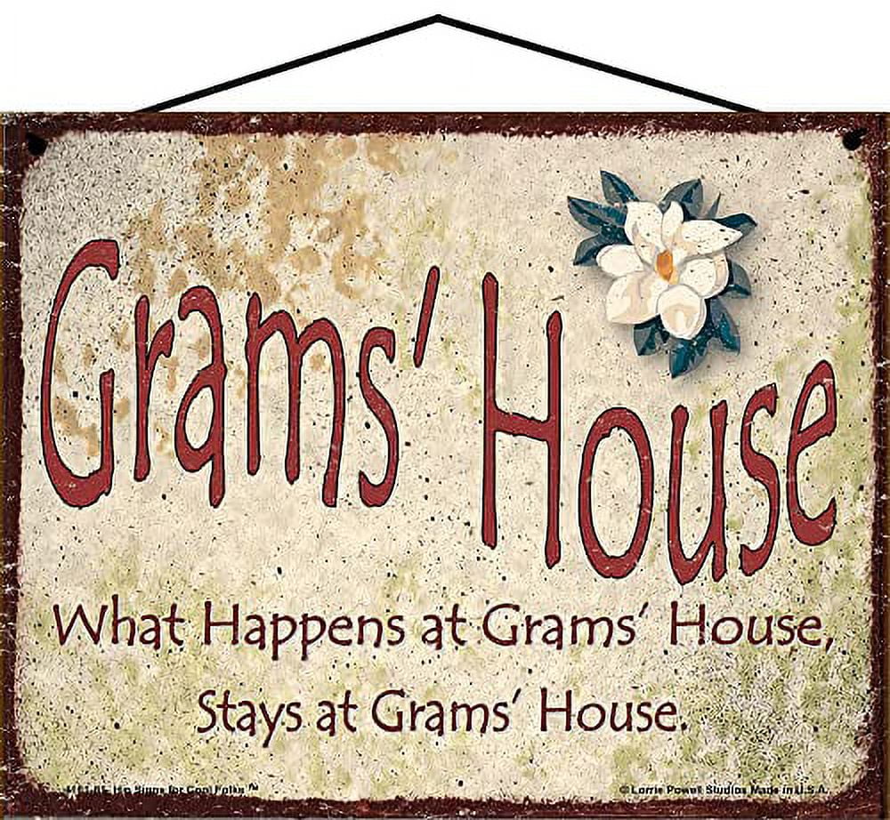 8x10 Grams' House Sign with Magnolia Flower What Happens at Grams ...