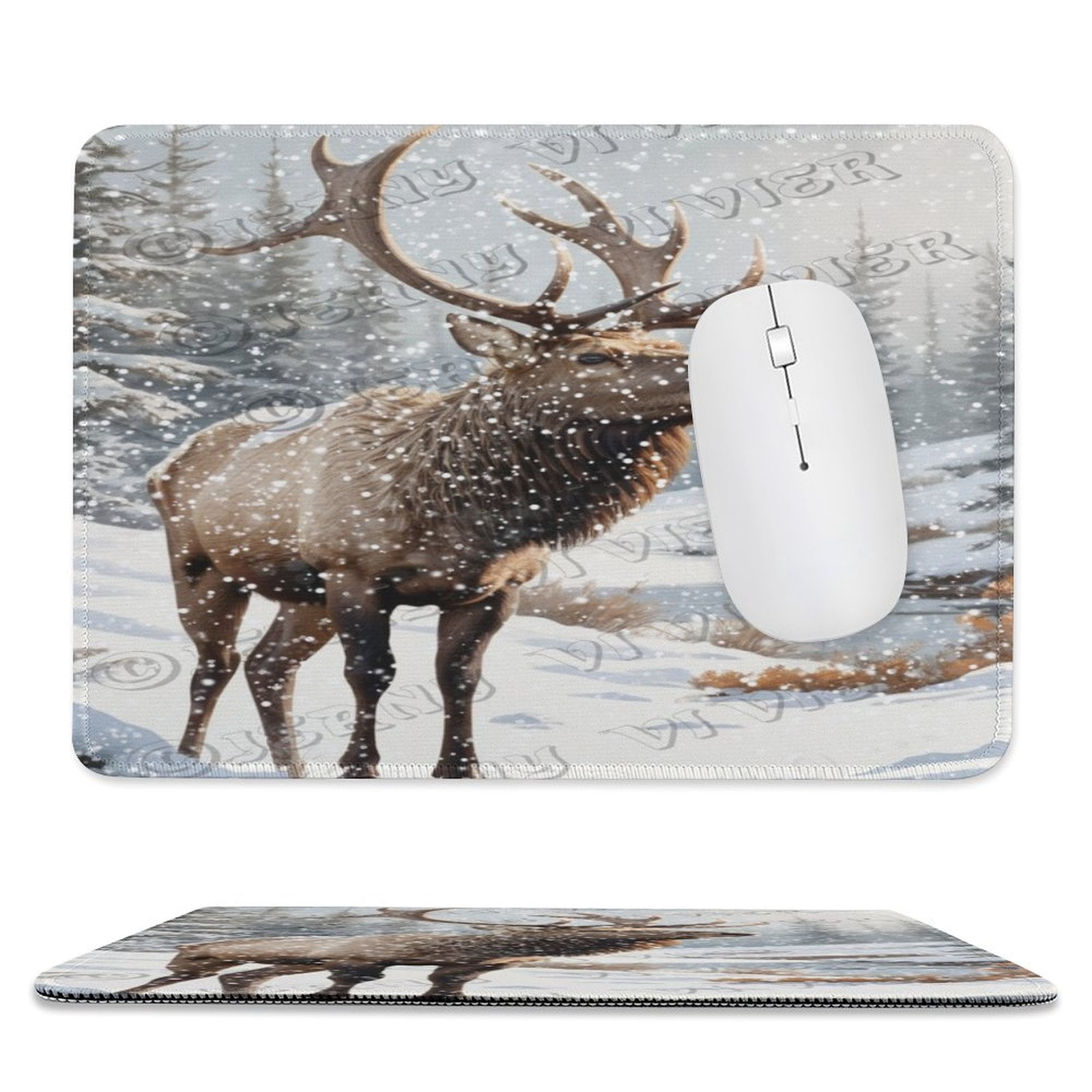 8x10 IN Mouse Pad - Cute Winter Moose Decor, Portable and Comfortable ...
