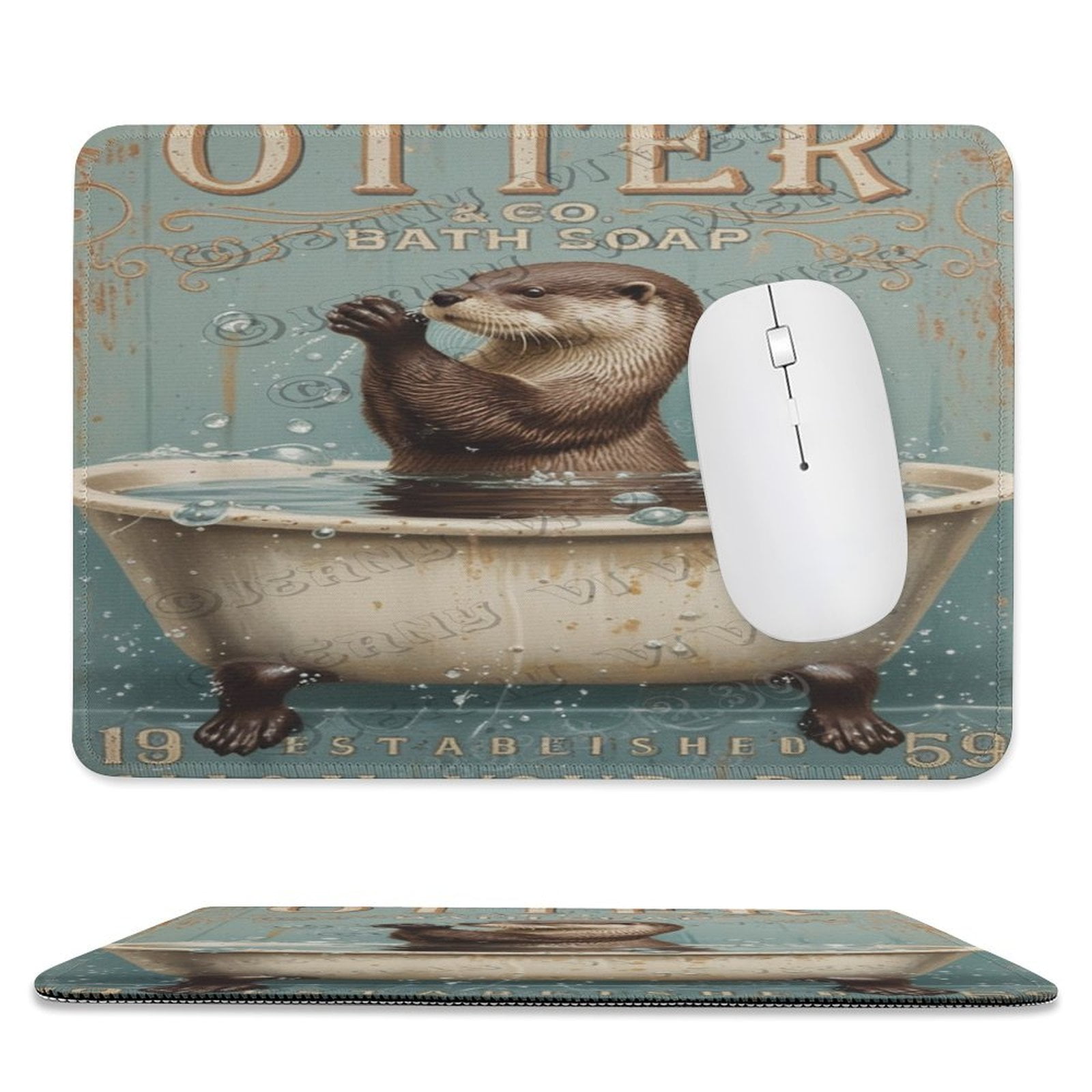 8x10 IN Mouse Pad - Otter Wash Your Paws, Washable and Non-Slip, Great ...