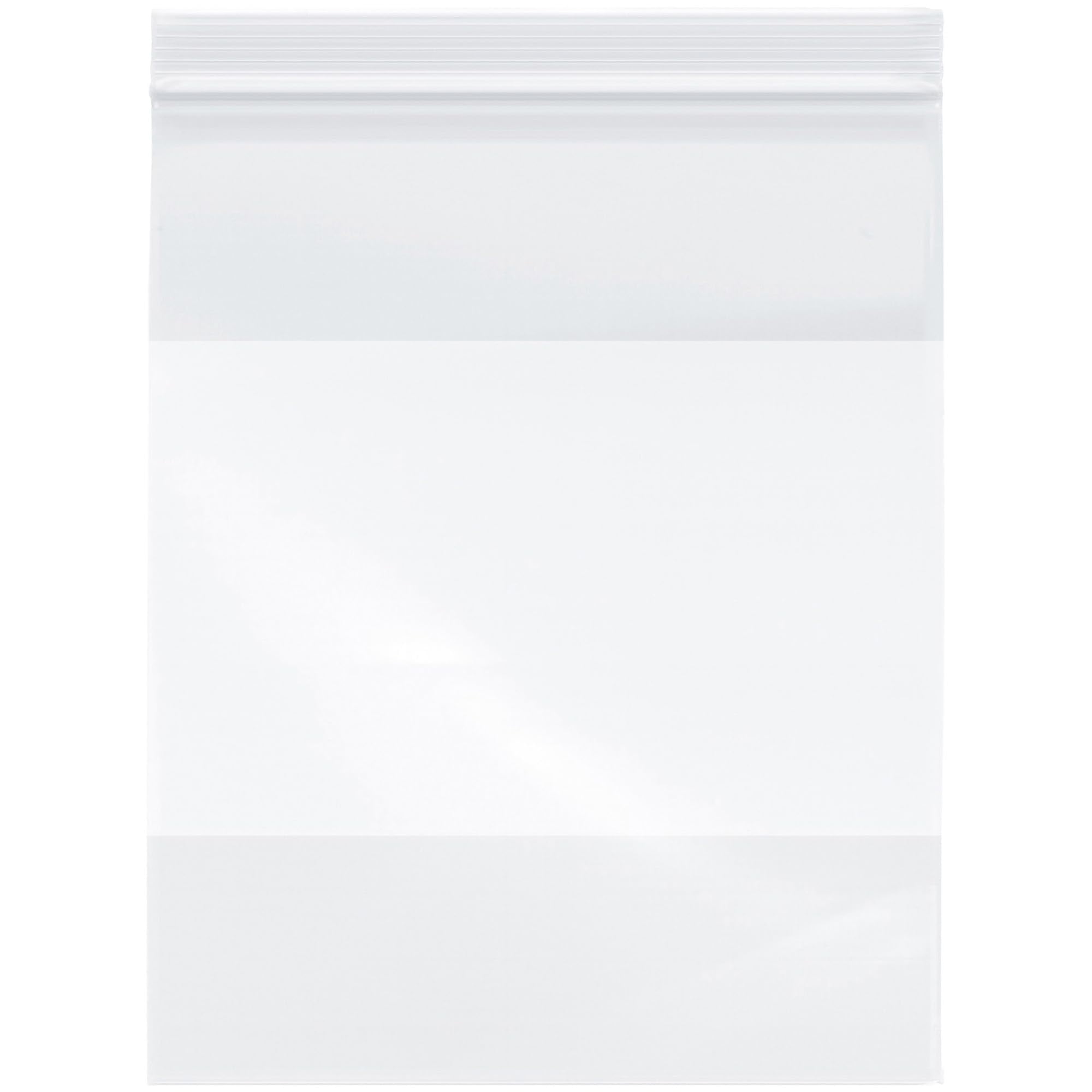 8x10 Inch 4 Mil Heavy Duty Zipper Reclosable Plastic Bags with White ...