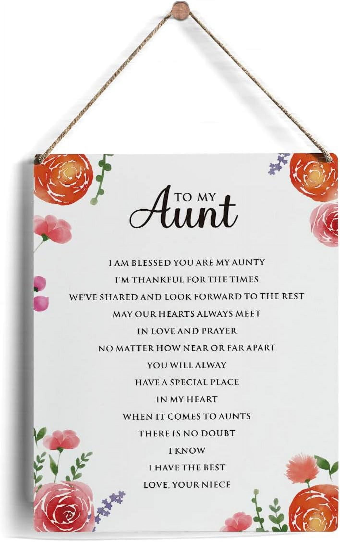 8x10 Inch Aunt Sign Gifts From Niece, Rustic Floral To My Aunt I Am ...