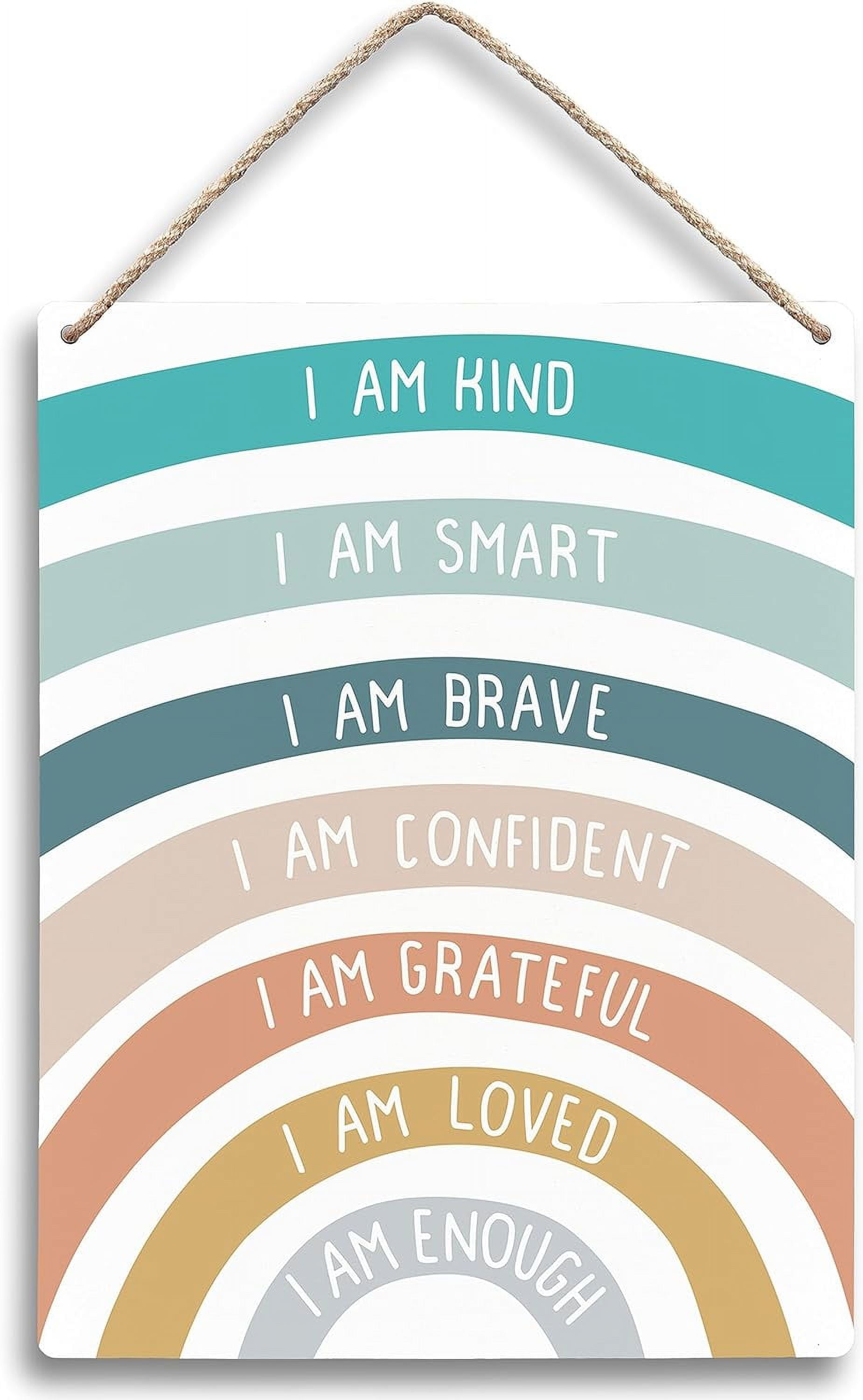 8x10 Inch Boho I Am Kind I Am Brave Wooden Signs, Positive Affirmations ...