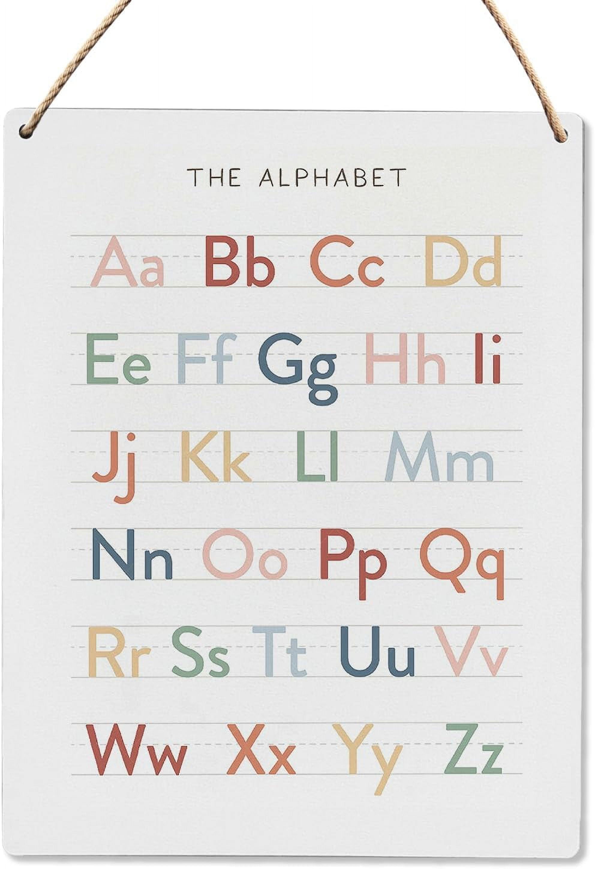 8x10 Inch Boho Wall Decor, Abc Alphabet Wood Hanging Sign, Boho ...