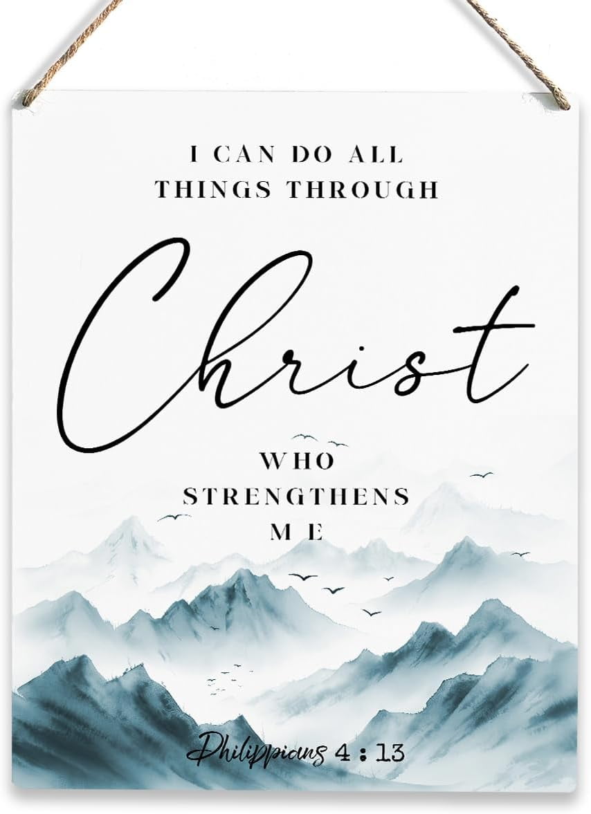 8x10 Inch Christian Inspirational Quotes Wall Art Encouraging Rustic ...