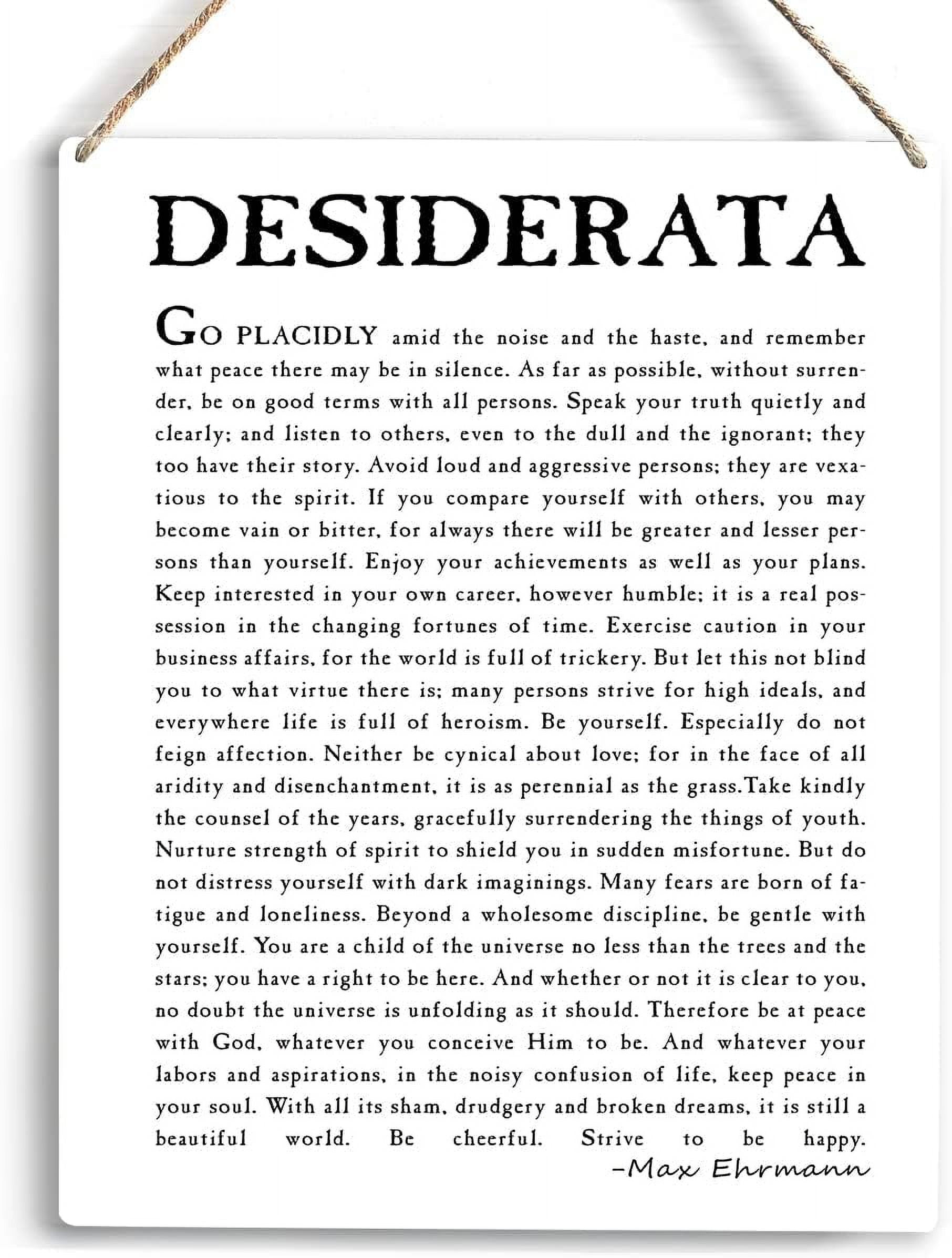 8x10 Inch Desiderata Poem Inspirational Max Quotes Poem Poetry Home ...