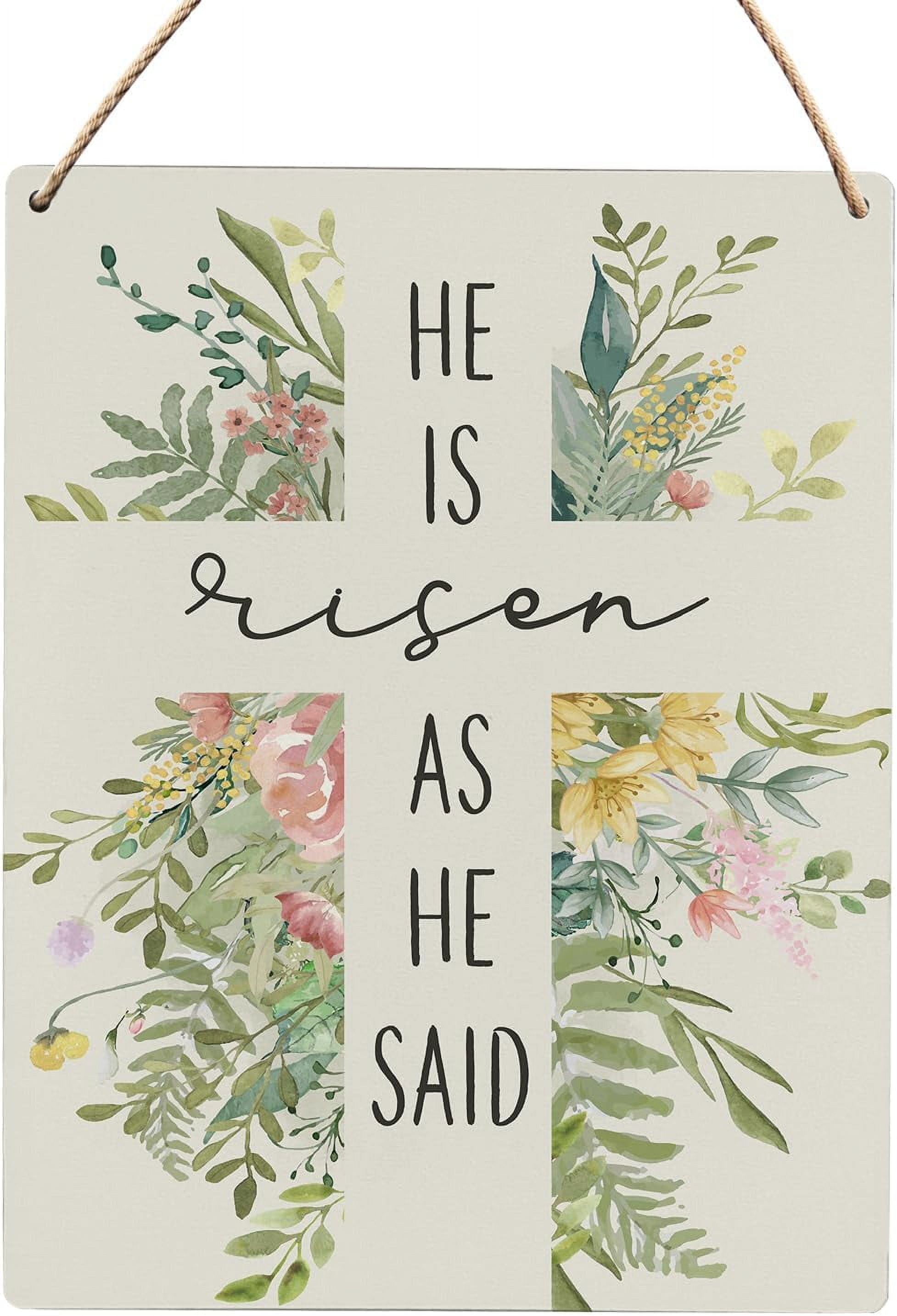 8x10 Inch Easter Decor, He Is Risen As He Said Wood Hanging Sign ...