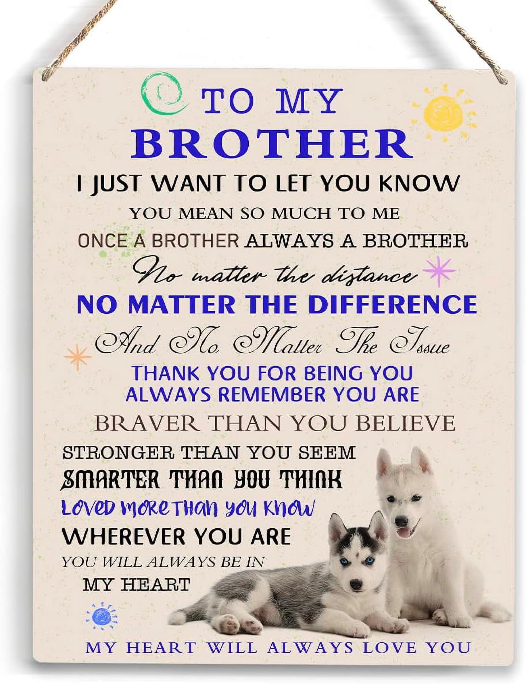 8x10 Inch Gifts For Brother To My Brother Wooden Hanging Sign Brother ...