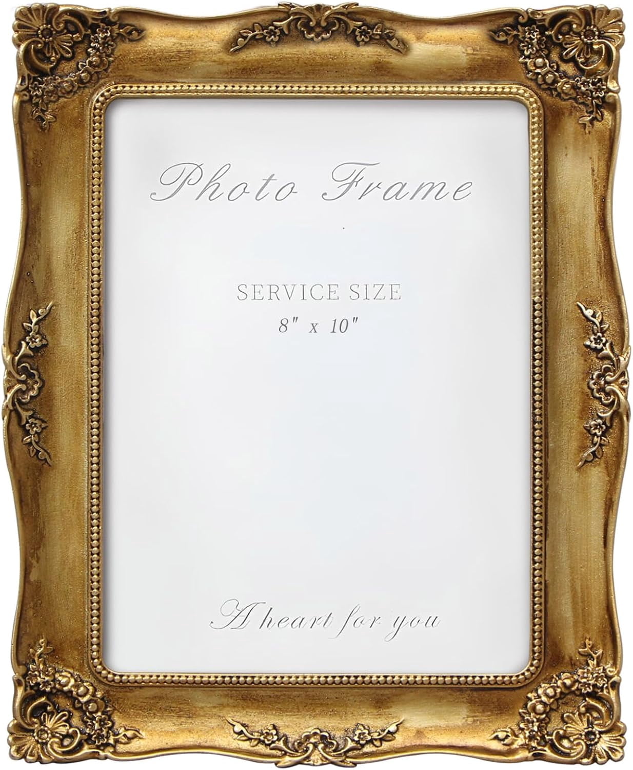 8x10 Inch Gold Vintage Picture Frame, Elegant Antique Photo Frames with ...