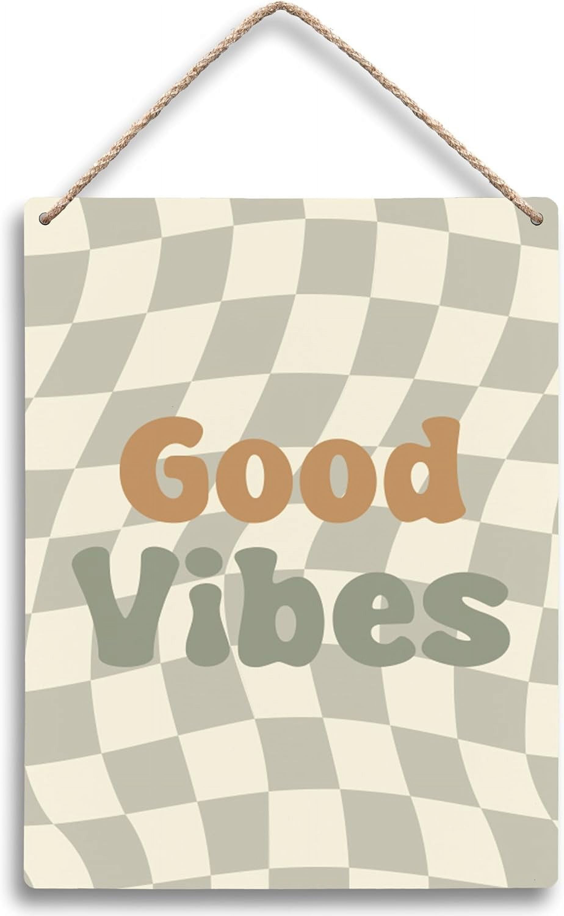 8x10 Inch Good Preppy Checkered Hanging Wooden Signs, Motivational ...