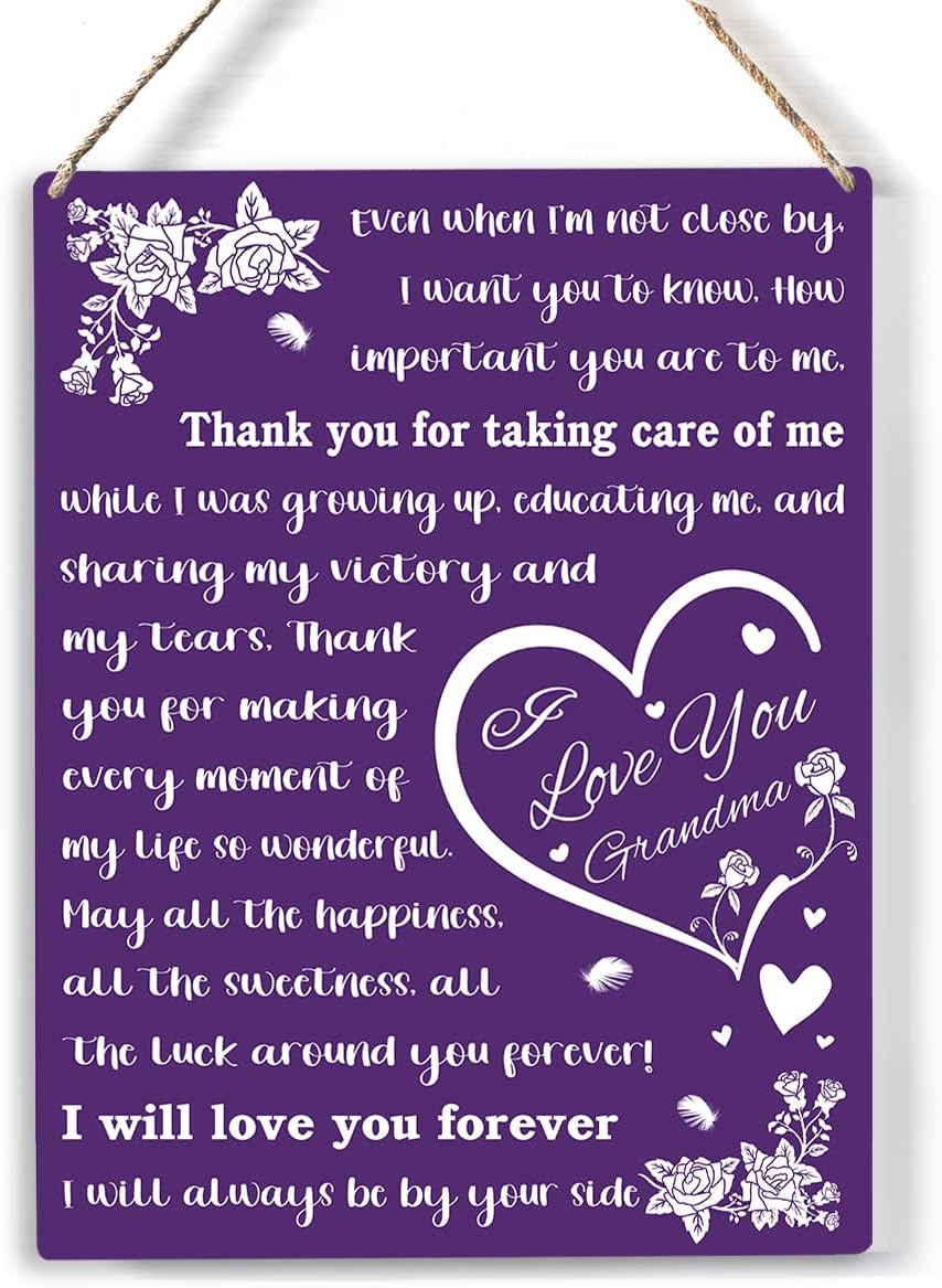 8x10 Inch Grandma Wood Sign I Love You Grandma Wooden Signs Rustic ...