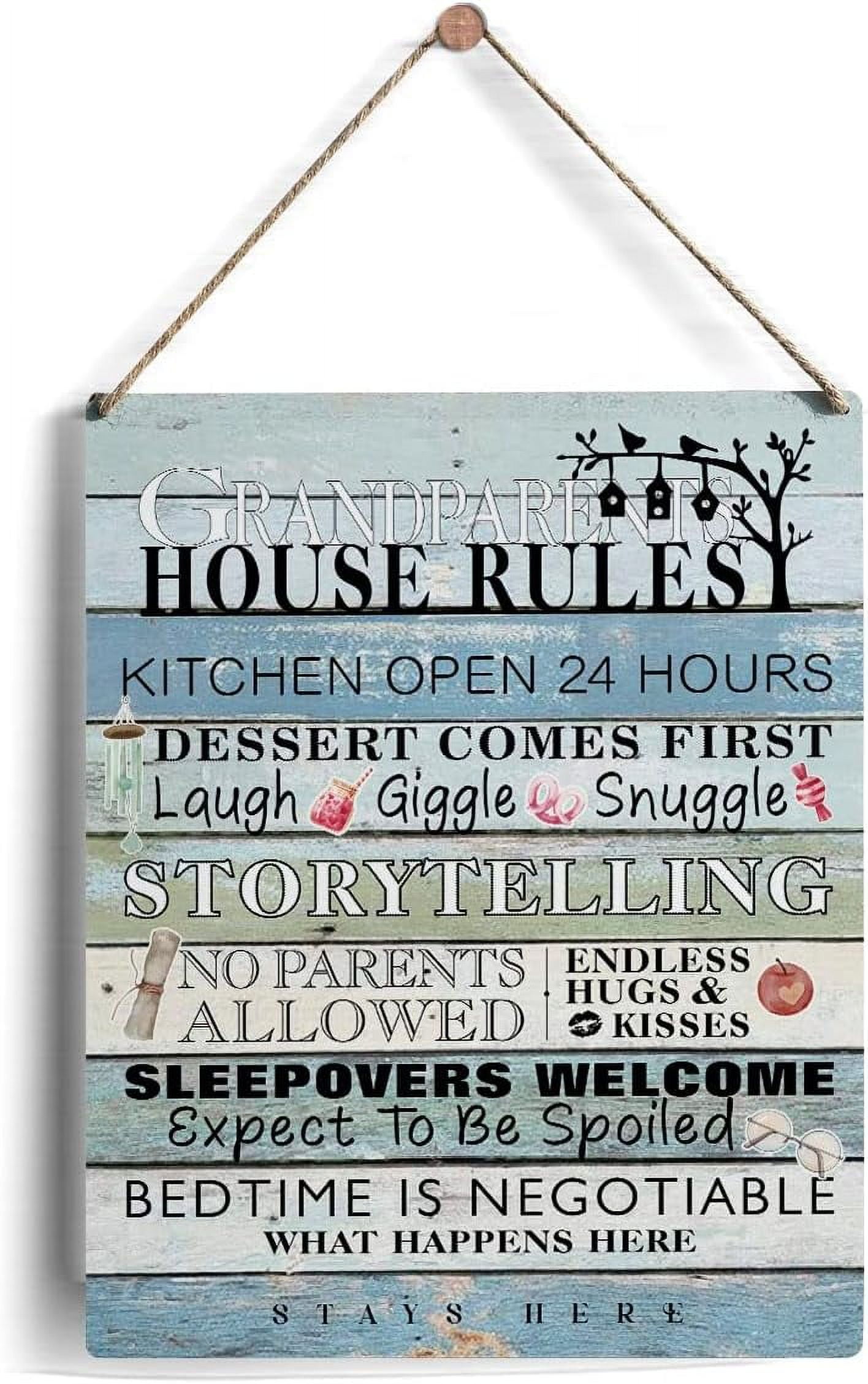8x10 Inch Grandparents Gifts House Rules Sign Housewarming Gift New ...