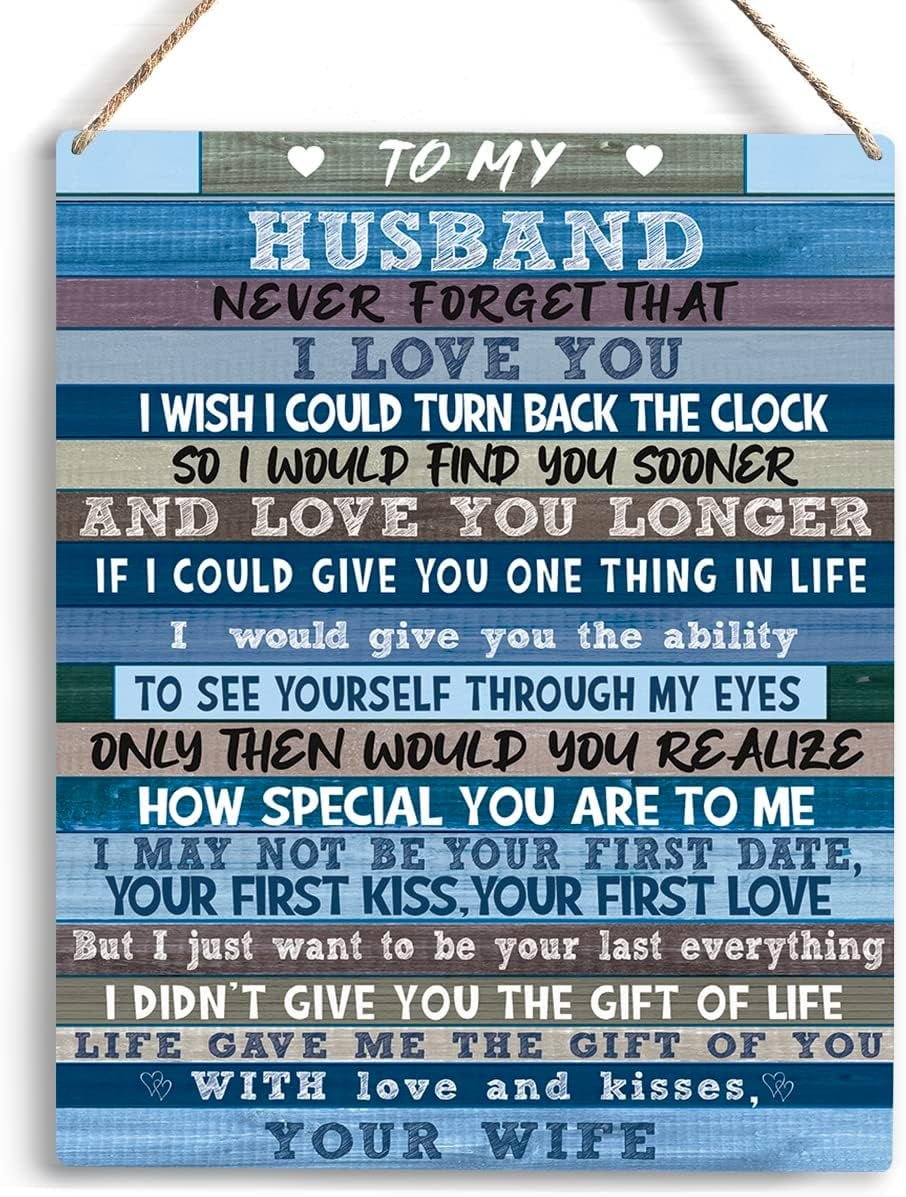 8x10 Inch Husband Birthday Gift To My Husband Gift Wooden Tag ...