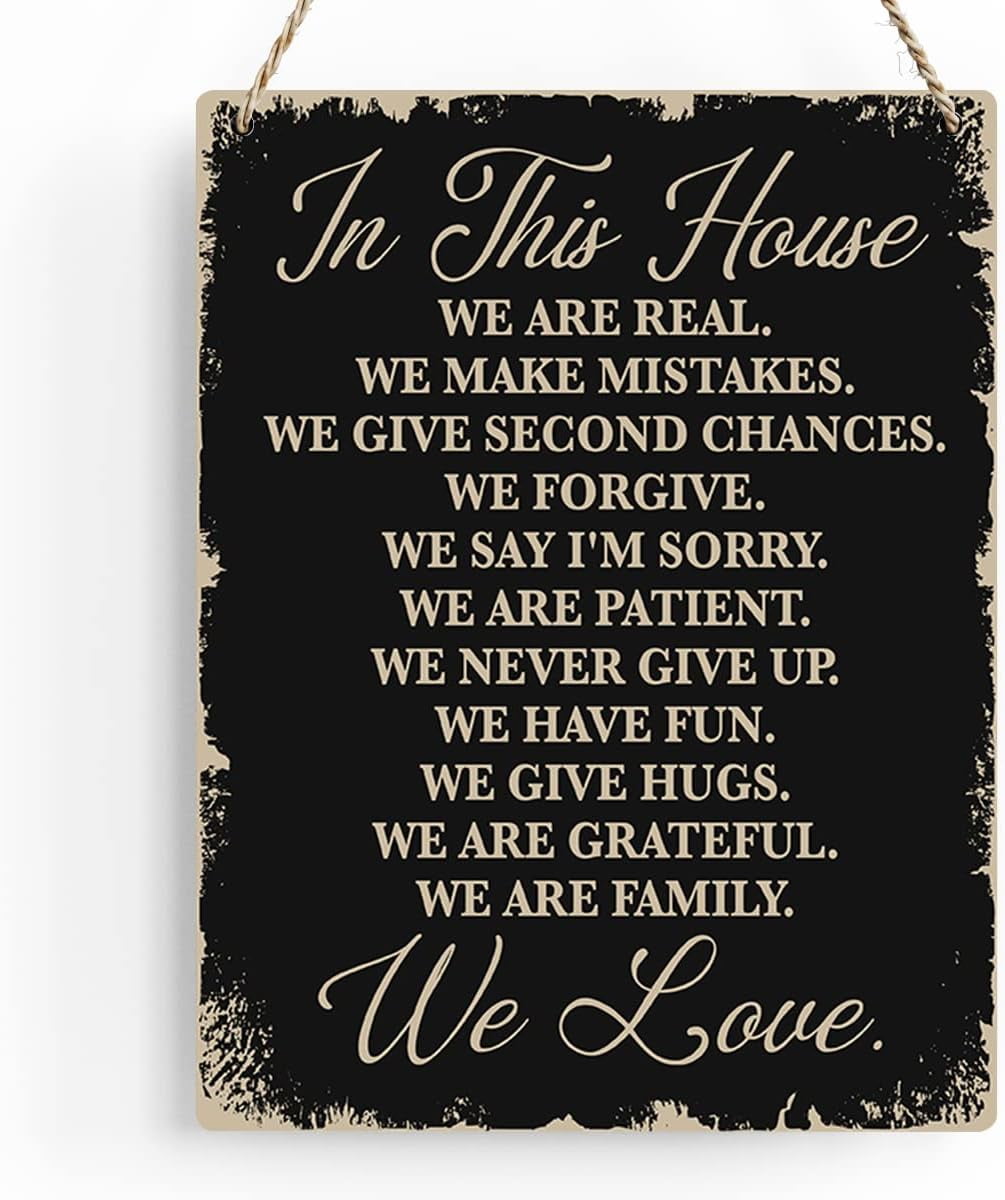 8x10 Inch In This House Wooden Hanging Sign, House Rules Signs ...