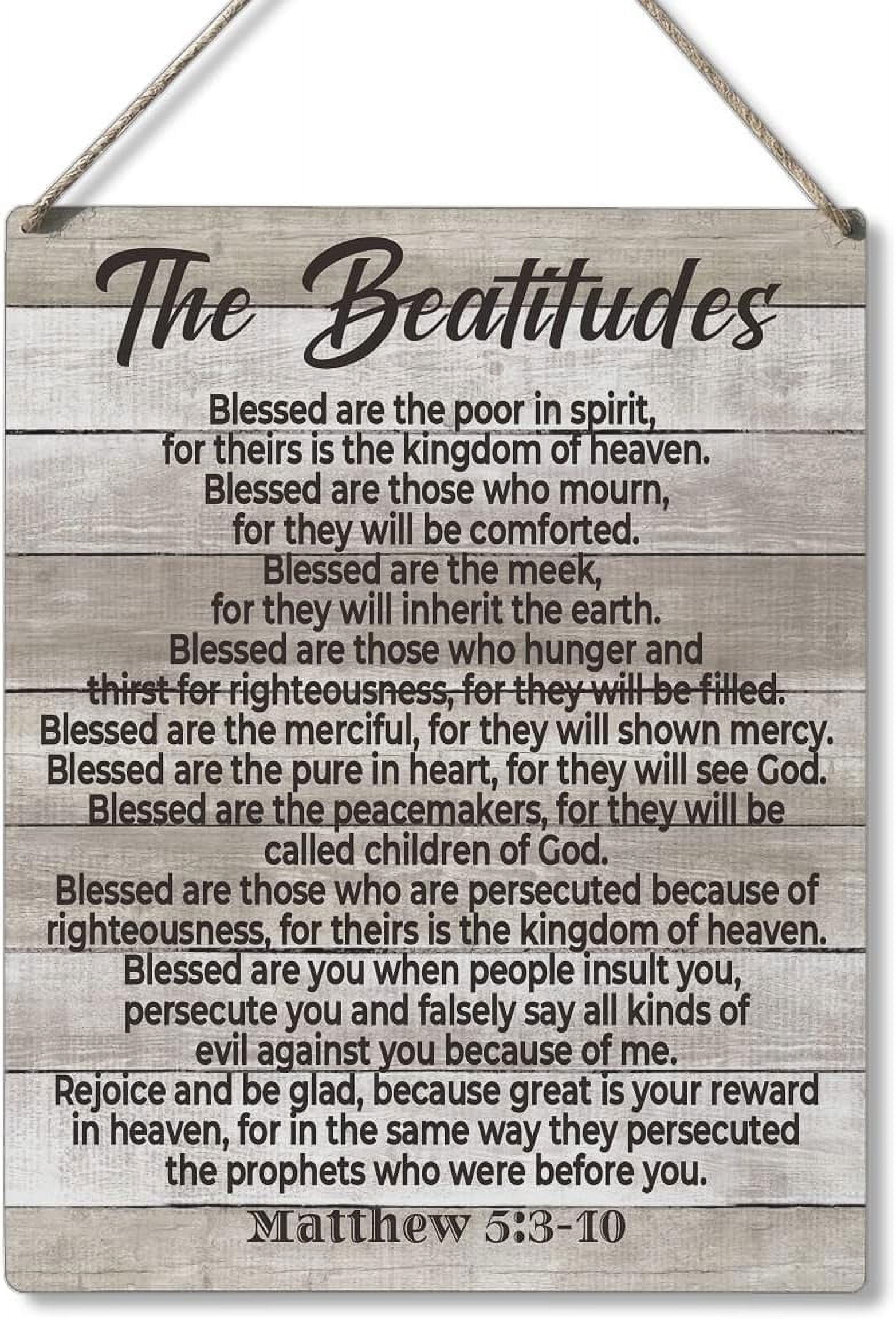 8x10 Inch Inspirational Bible Gift Signs The Beatitudes Blessed Are The ...