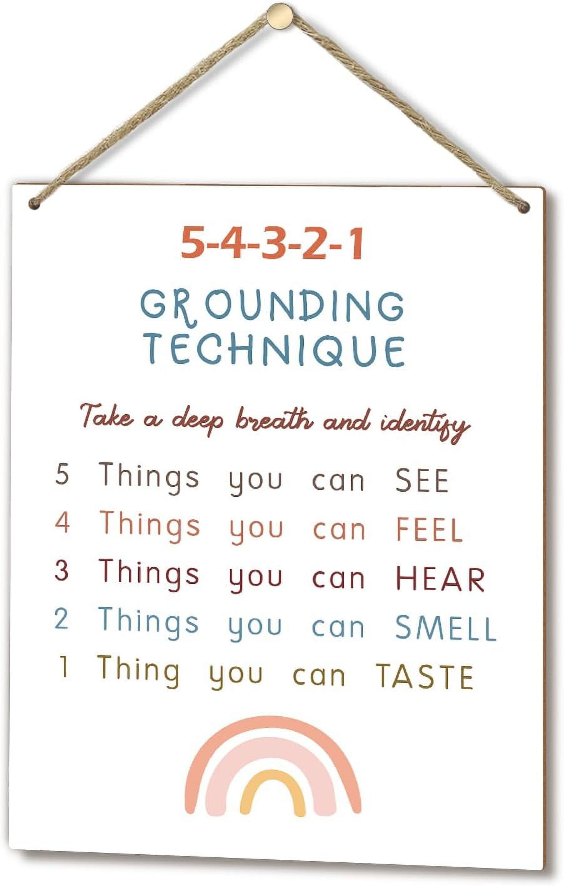 8x10 Inch Mental Health Gift Wooden Wall Hanging Sign Plaque, Grounding ...