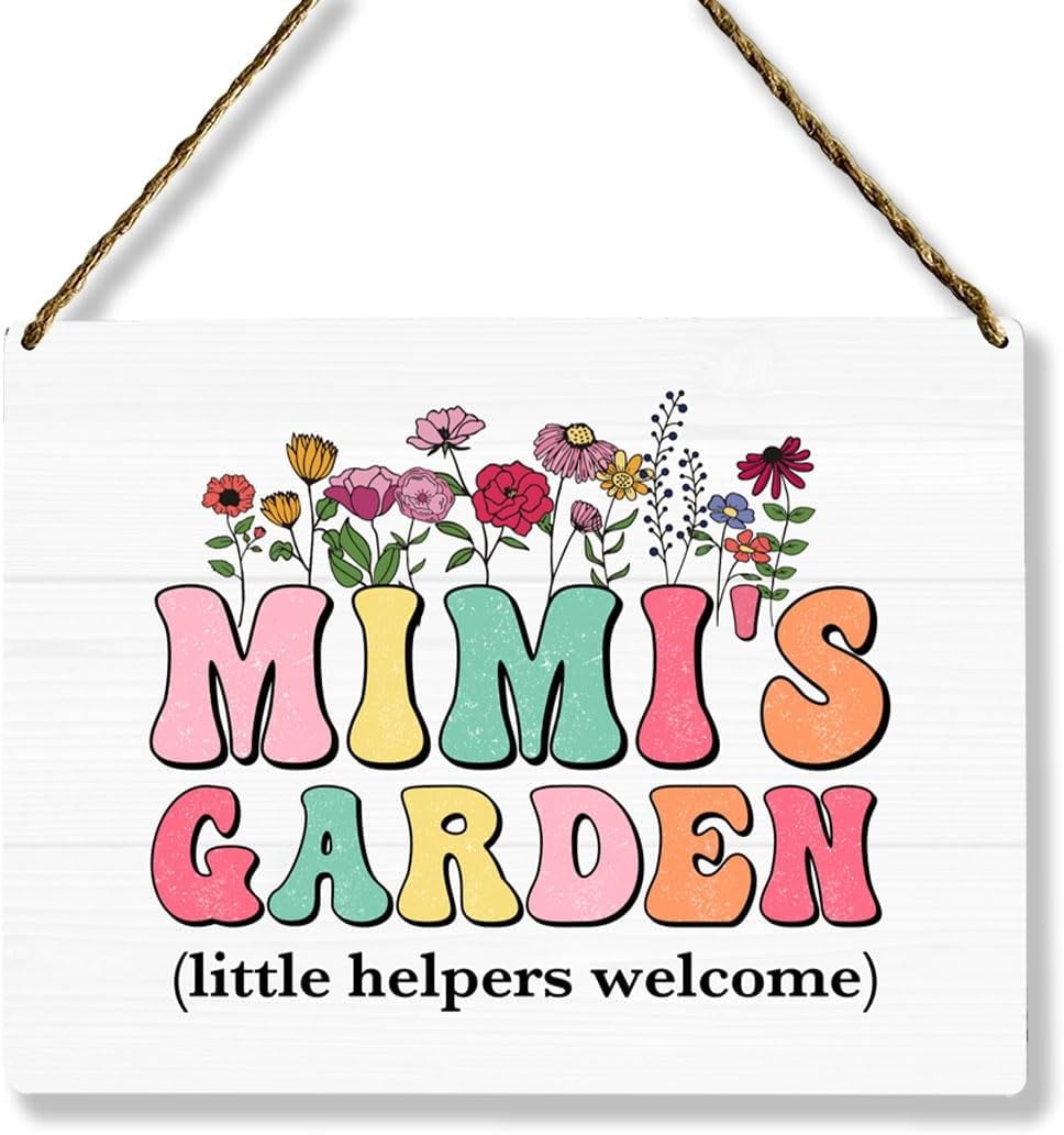 8x10 Inch Mimi'S Garden Wooden Sign Decor, Indoor Garden Decoration ...