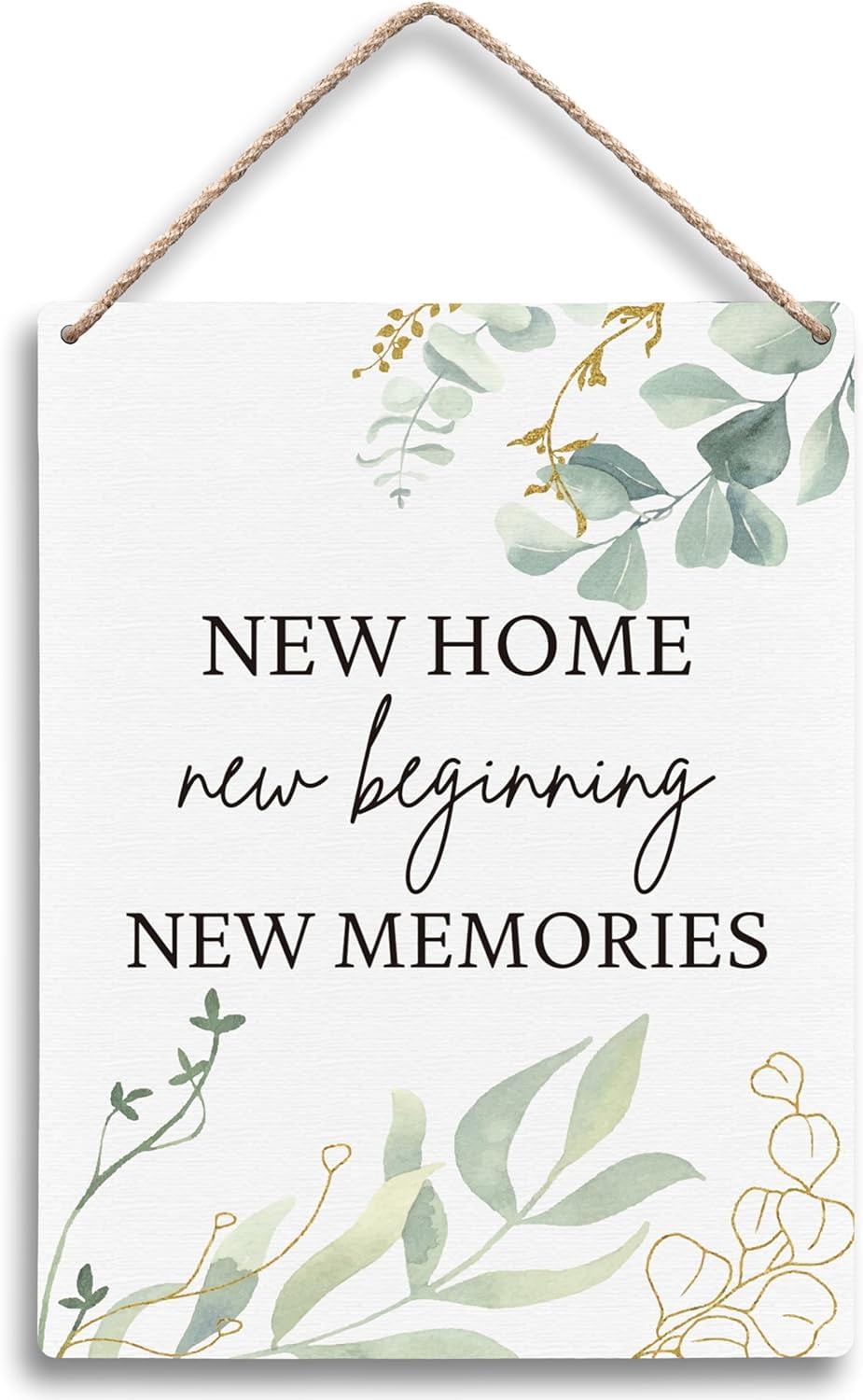 8x10 Inch New Home New Beginning New Memories Hanging Wooden Signs ...
