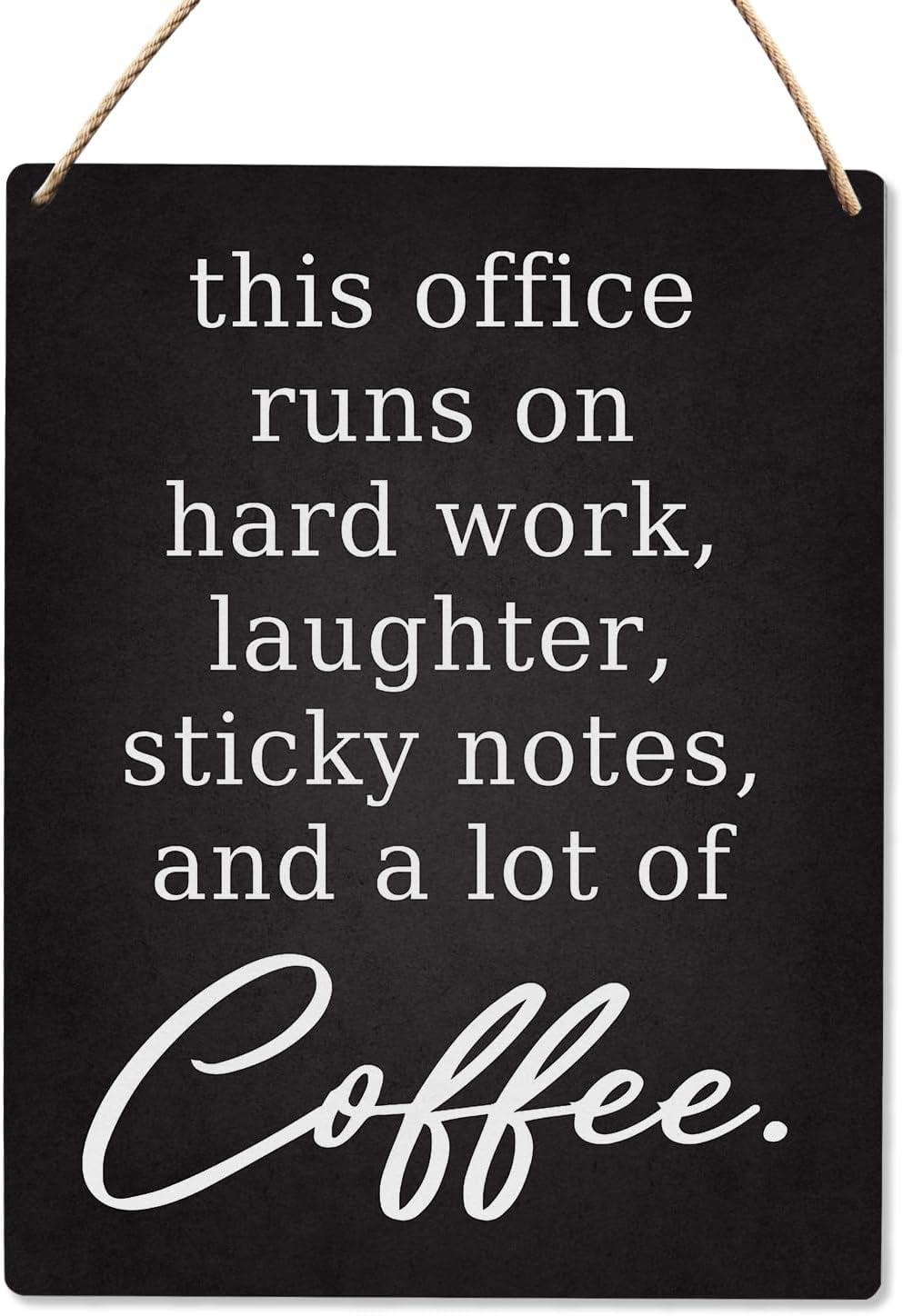 8x10 Inch Office Wall Decor, This Office Runs On Hard Work Wood Hanging ...