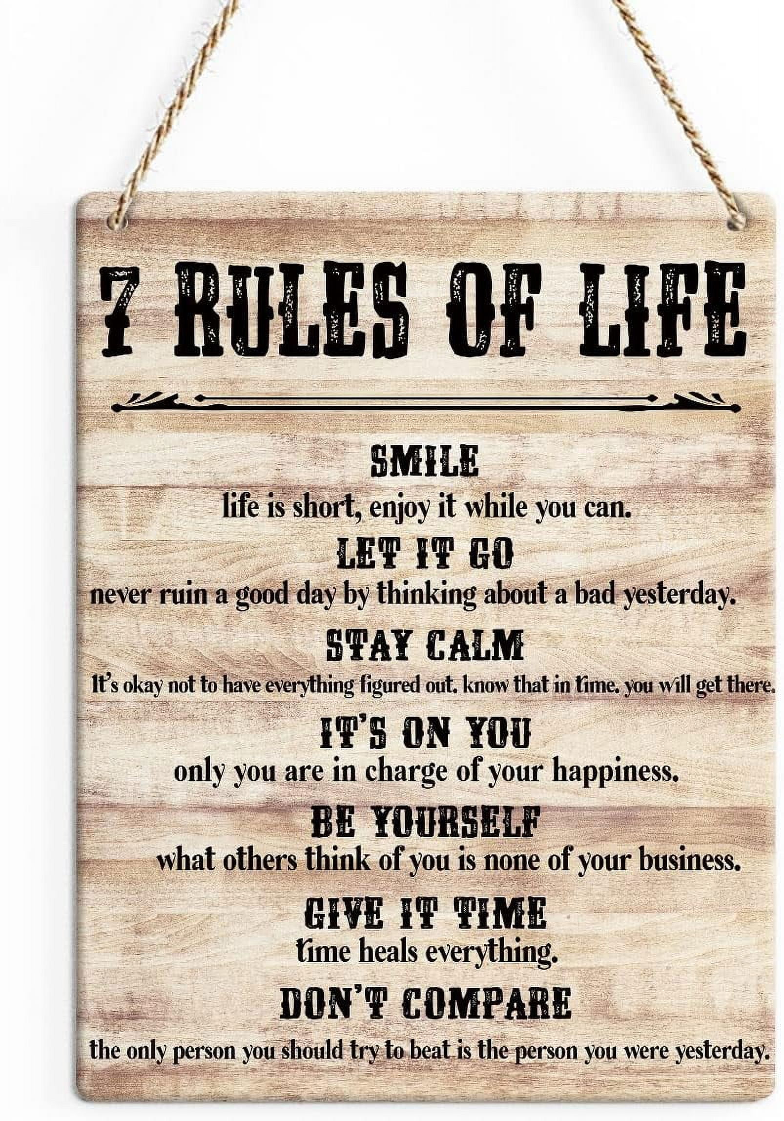 8x10 Inch Rustic Inspirational Quote Wood Decor Sign, Smile Life Is ...