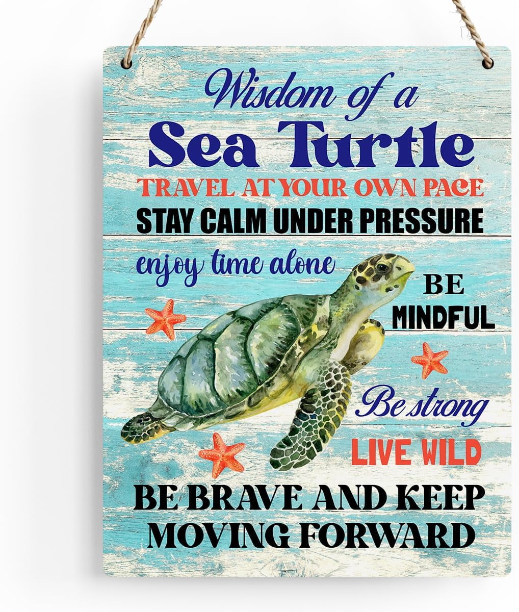 8x10 Inch Sea Turtle Decor Inspirational Turtle Decor Plaque Signs ...