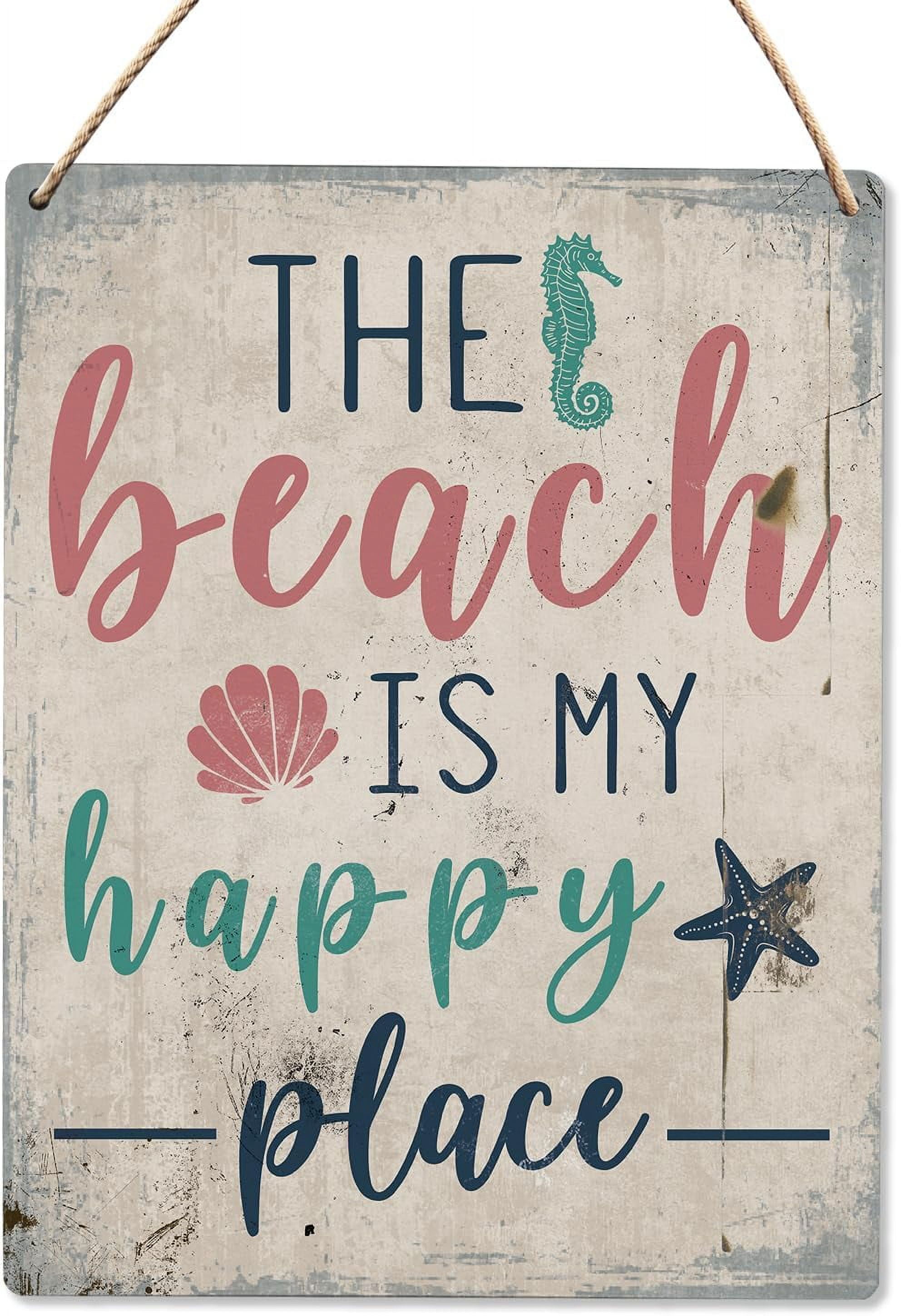8x10 Inch Summer Ocean Beach Decor - The Beach Is My Happy Place Beach ...