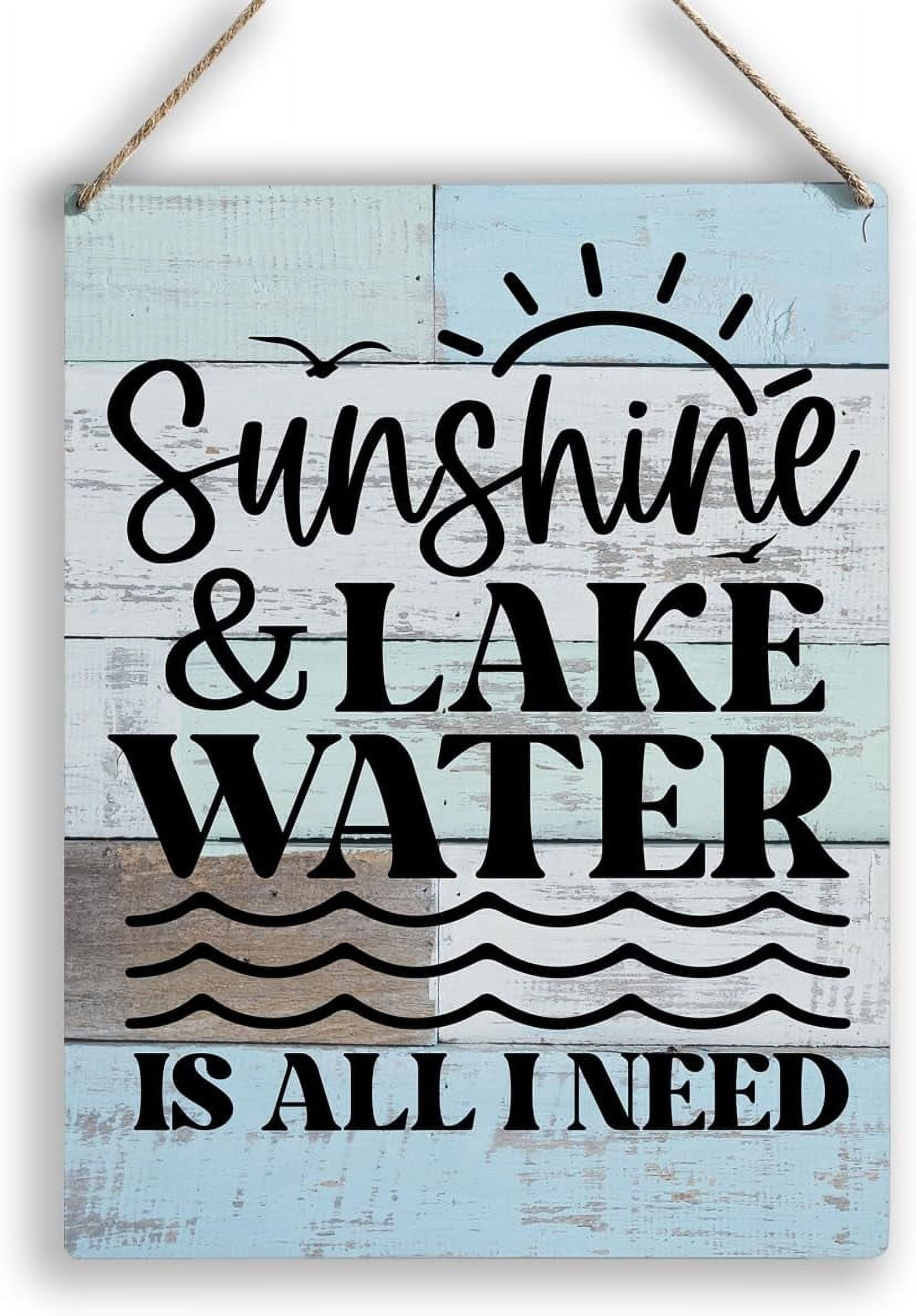 8x10 Inch Sunshine And Lake Wooden Rustic Signs Home Wall Decor ...