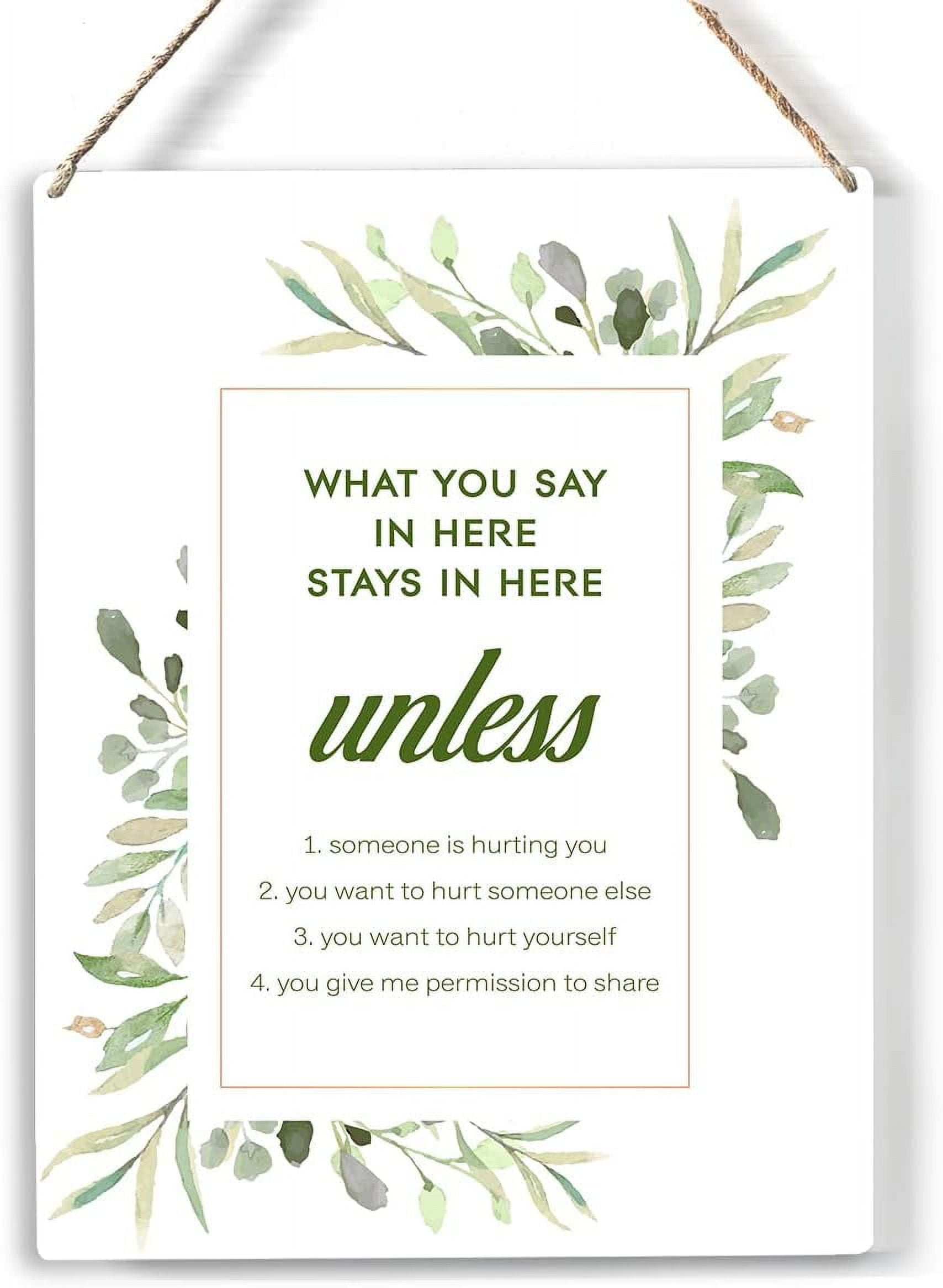 8x10 Inch Therapy Counseling Wood Sign Mental Health Wooden Signs ...