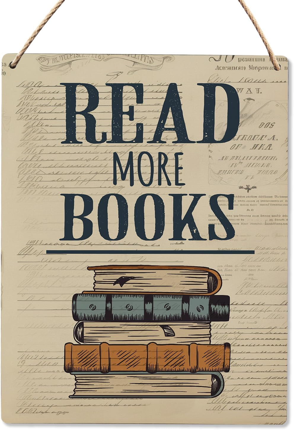 8x10 Inch Vintage Reading Corner Decor, Read More Books Wood Hanging ...