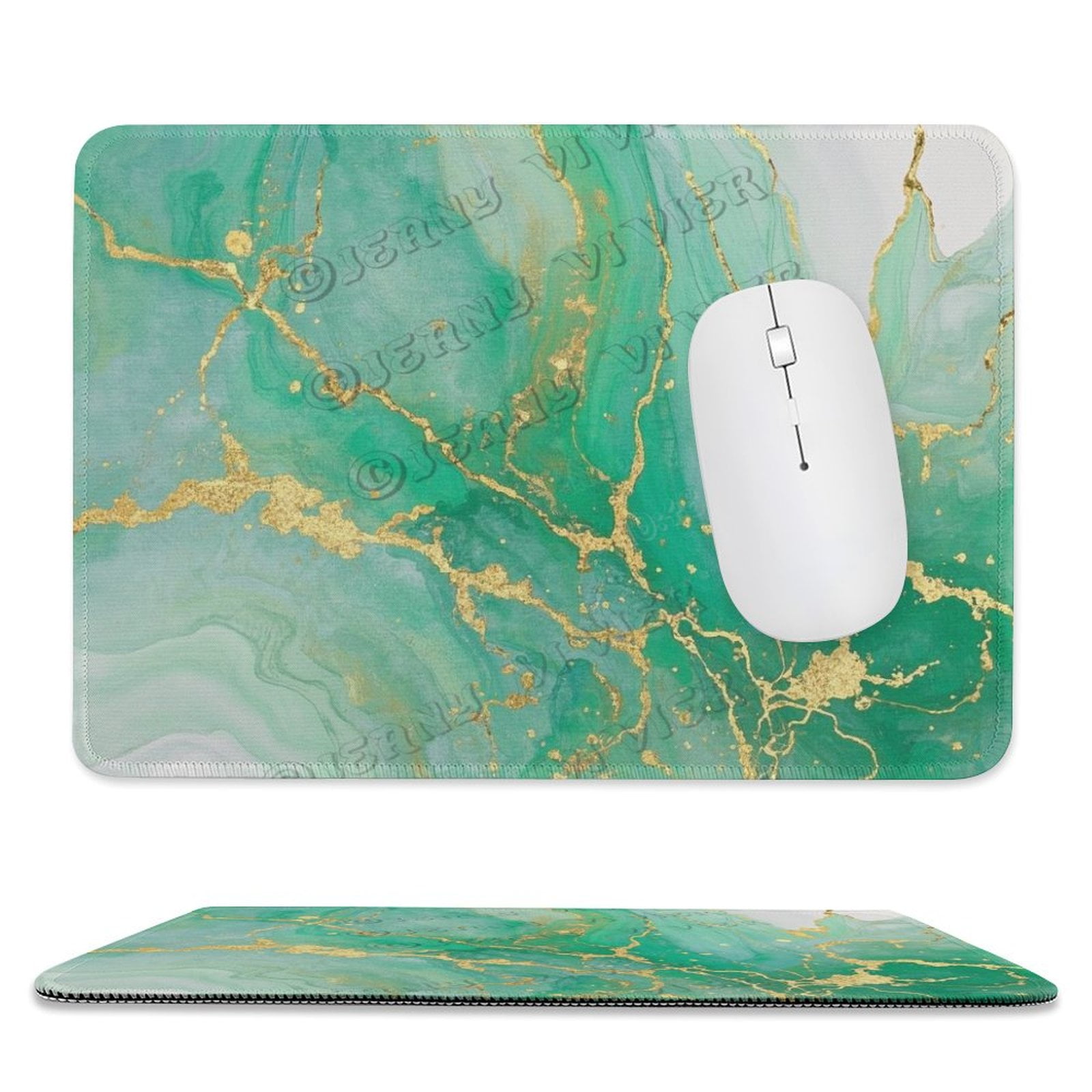 8x10 Inches Green and Gold Marble Mouse Pad, Perfect for Home Office ...