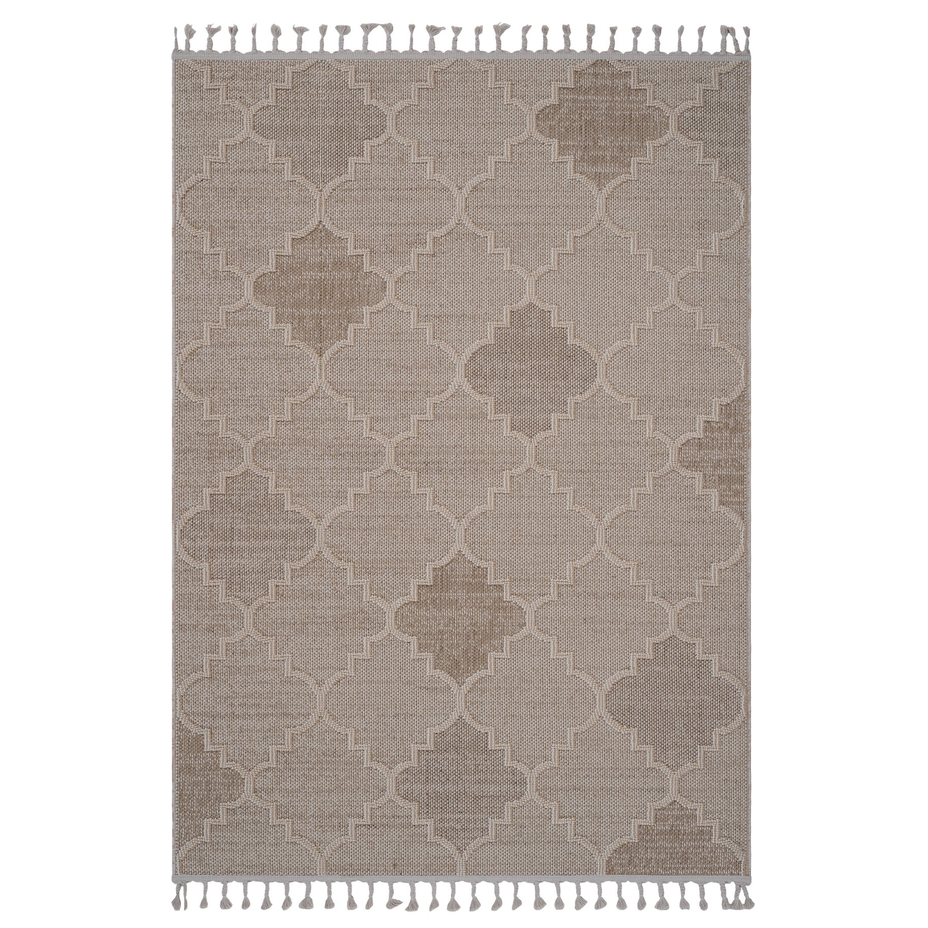 8x10 Indoor/outdoor Cream/trellis Rug - Non-shedding, Easy Maintenance ...