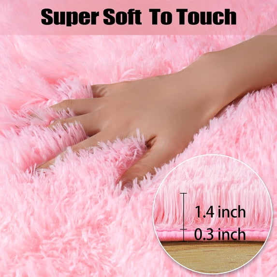 8x10 Large Soft Fluffy Pink Area Rug for Living Room Bedroom, Cozy ...