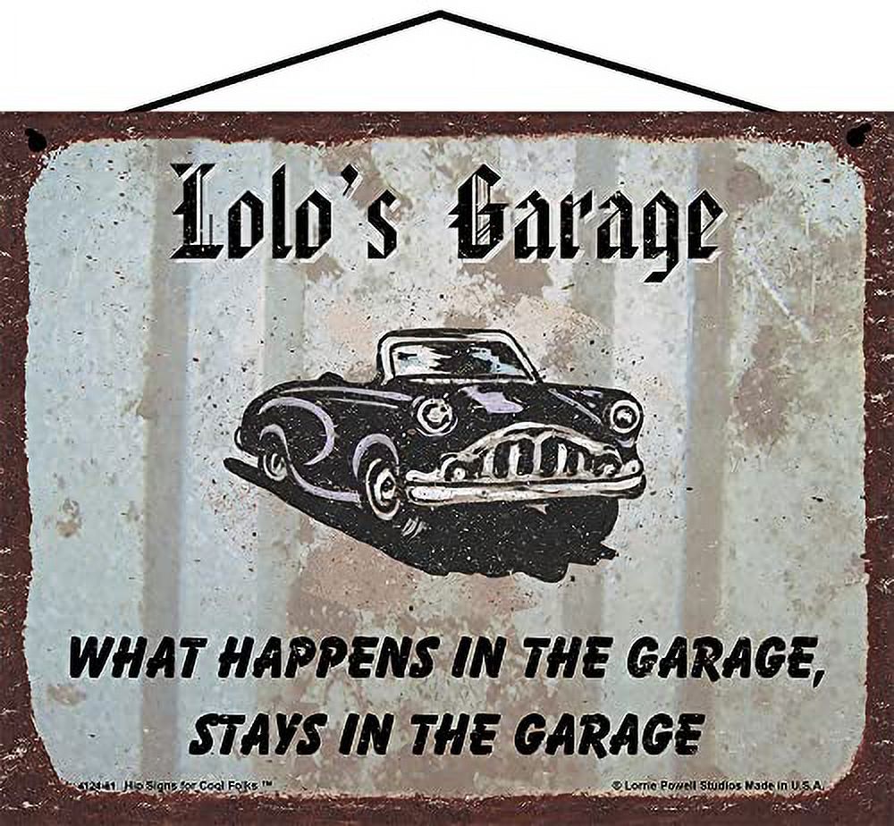 8x10 Lolo's Garage Sign with Classic Car What Happens in the Garage ...