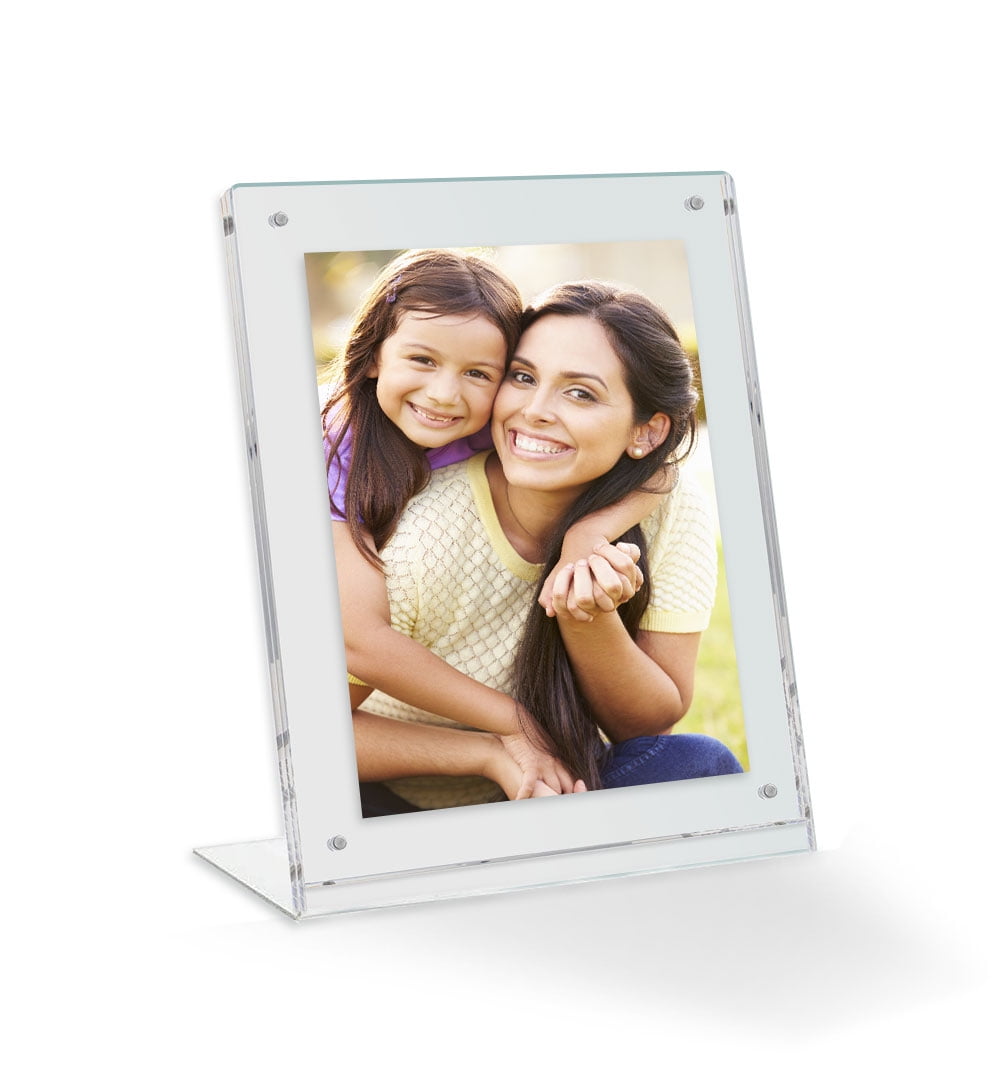 8x10 Magnetic Acrylic Frame Table Stand Includes Chrome Magnetic Front ...
