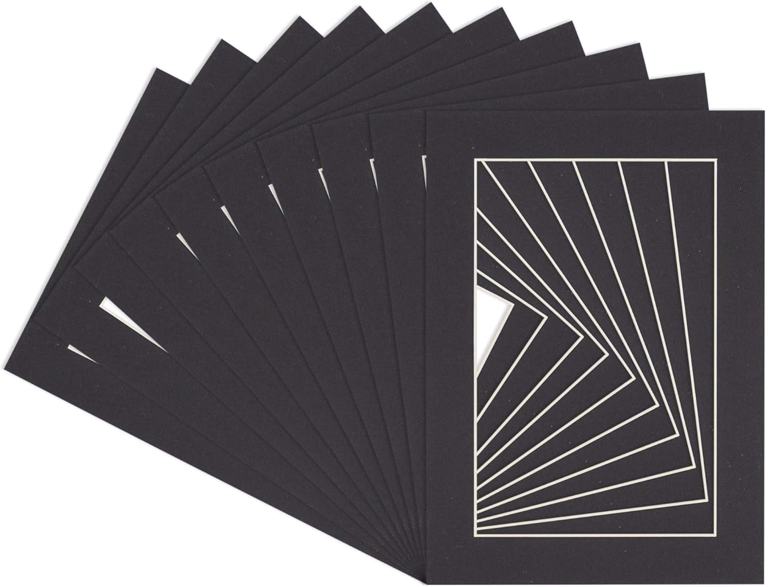 8x10 Mat for 11x14 Frame - Precut Mat Board Acid-Free Black 8x10 Photo ...