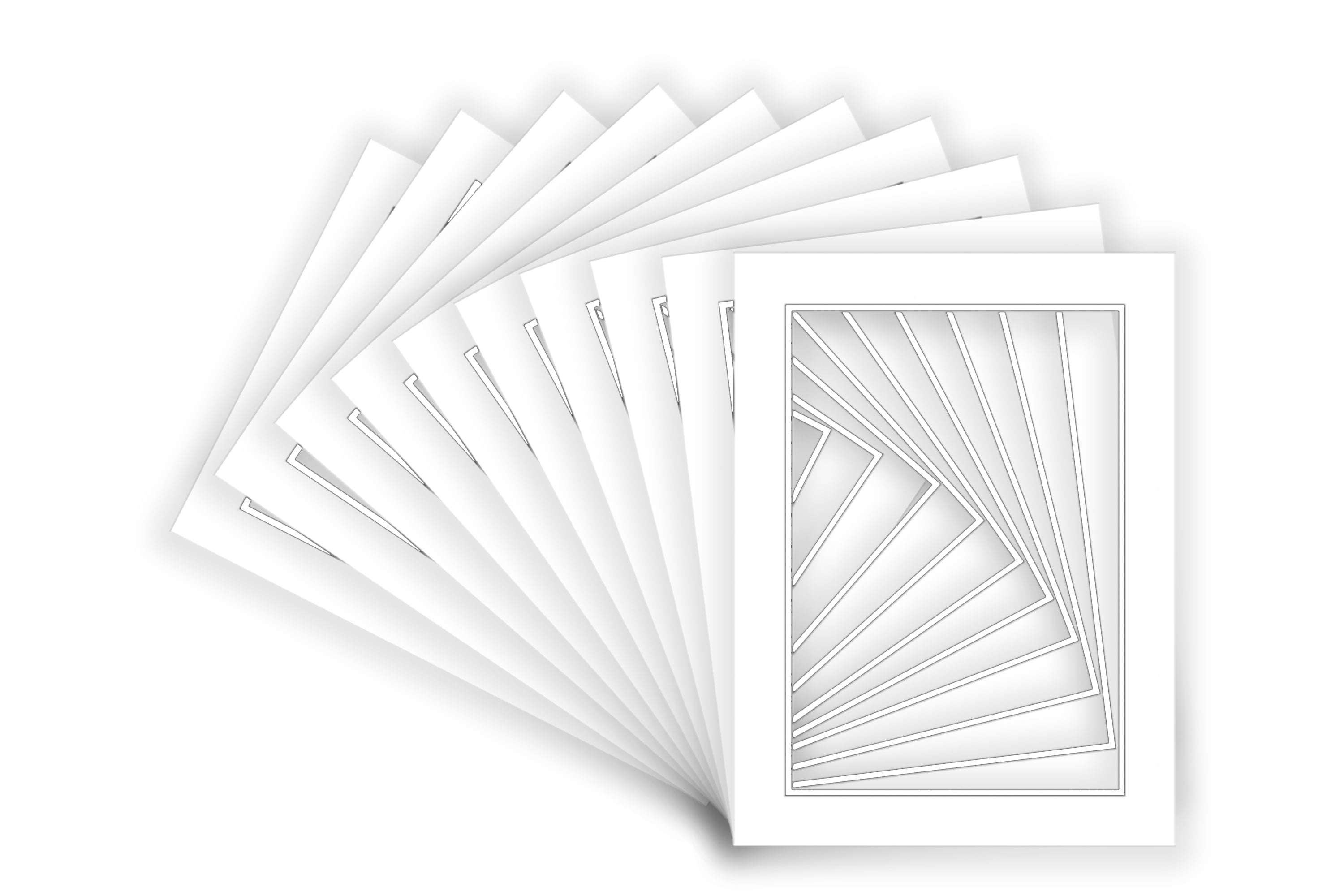 White on White Double Photo Mat 8x10 for 6x8 Photos - Fits 8x10 Frame ...