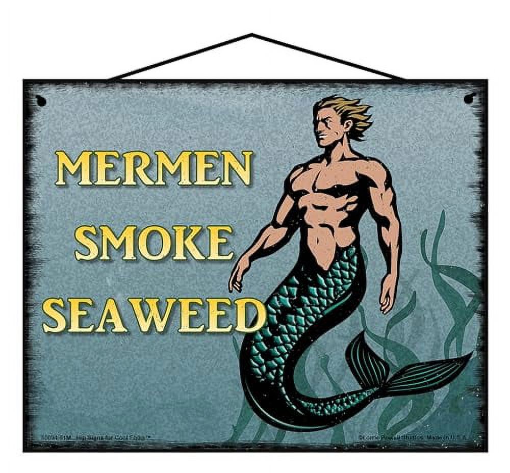 8x10 Mermen Smoke Seaweed Vintage Style Sign - Nautical Home Décor with ...