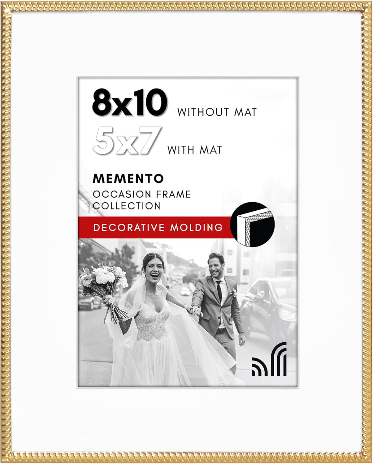 8x10 Metal Picture Frame With Rope-Style Detailing and Shatter ...